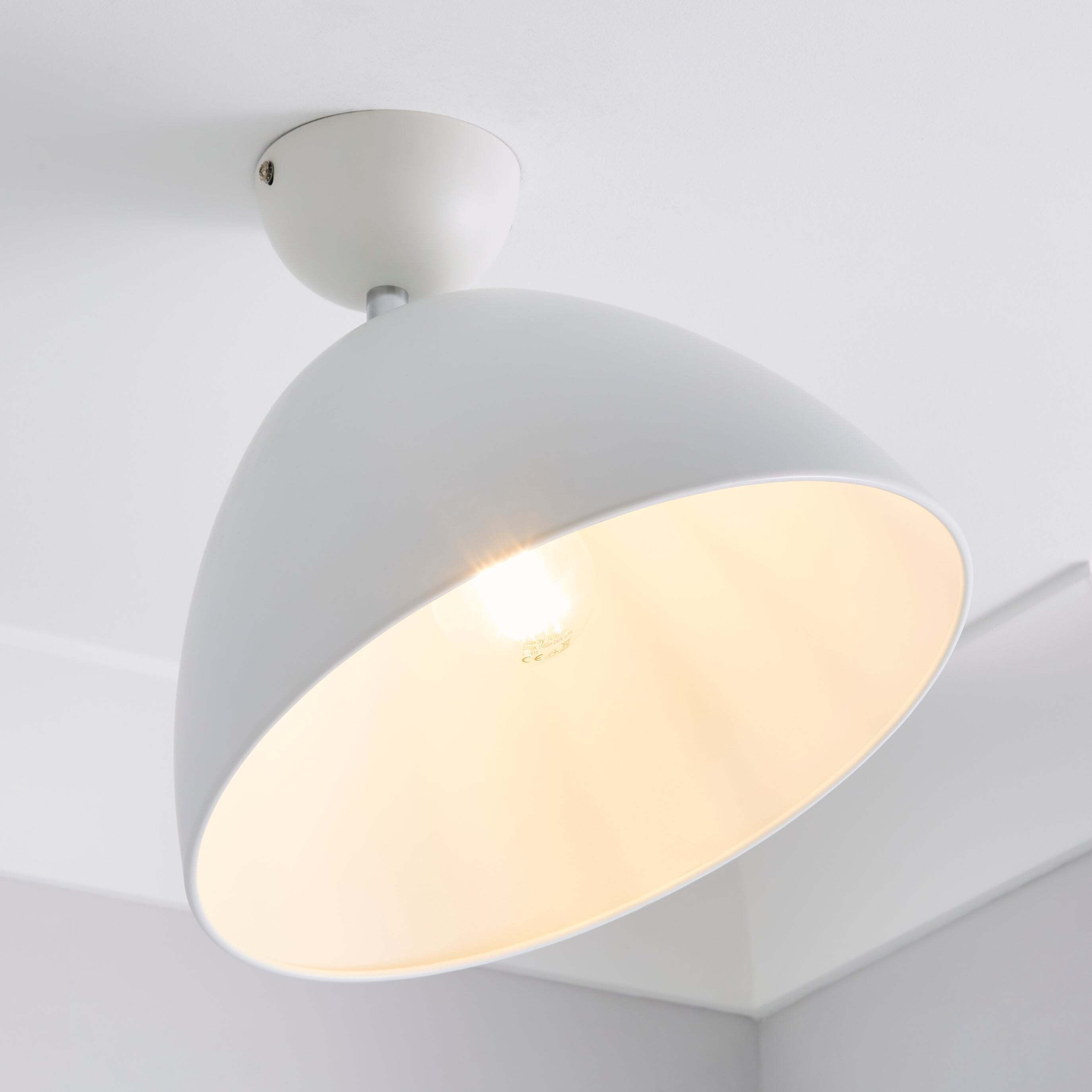 Donia 1 Light Flush Ceiling Fitting White by Dunelm | ufurnish.com