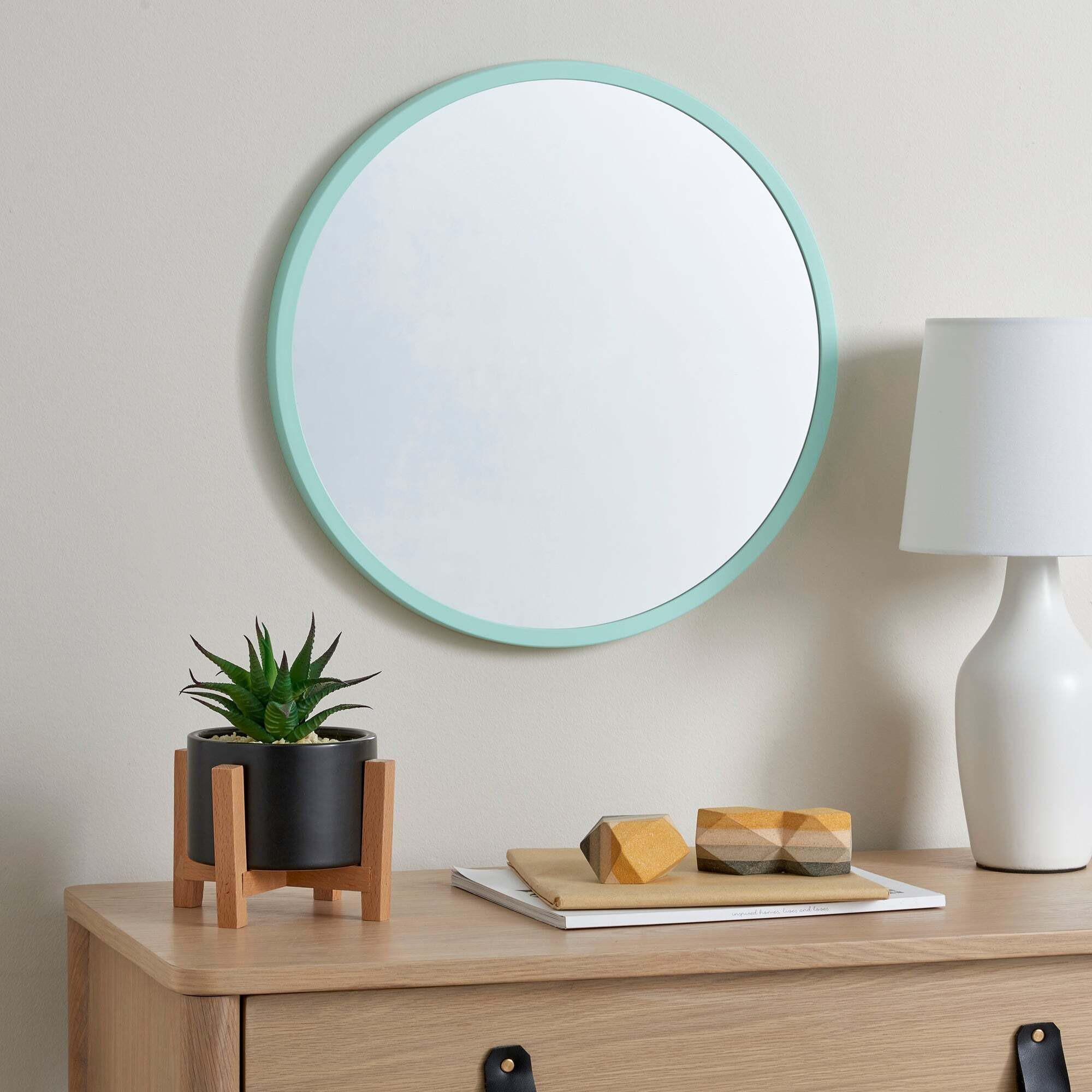 Kid's Elements Round Wall Mirror, 40cm Green by Dunelm | ufurnish.com