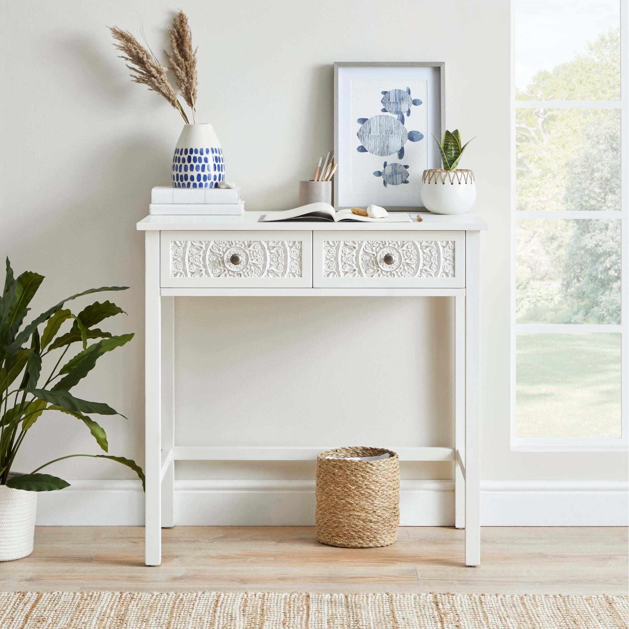 Samira Desk White by Dunelm | ufurnish.com