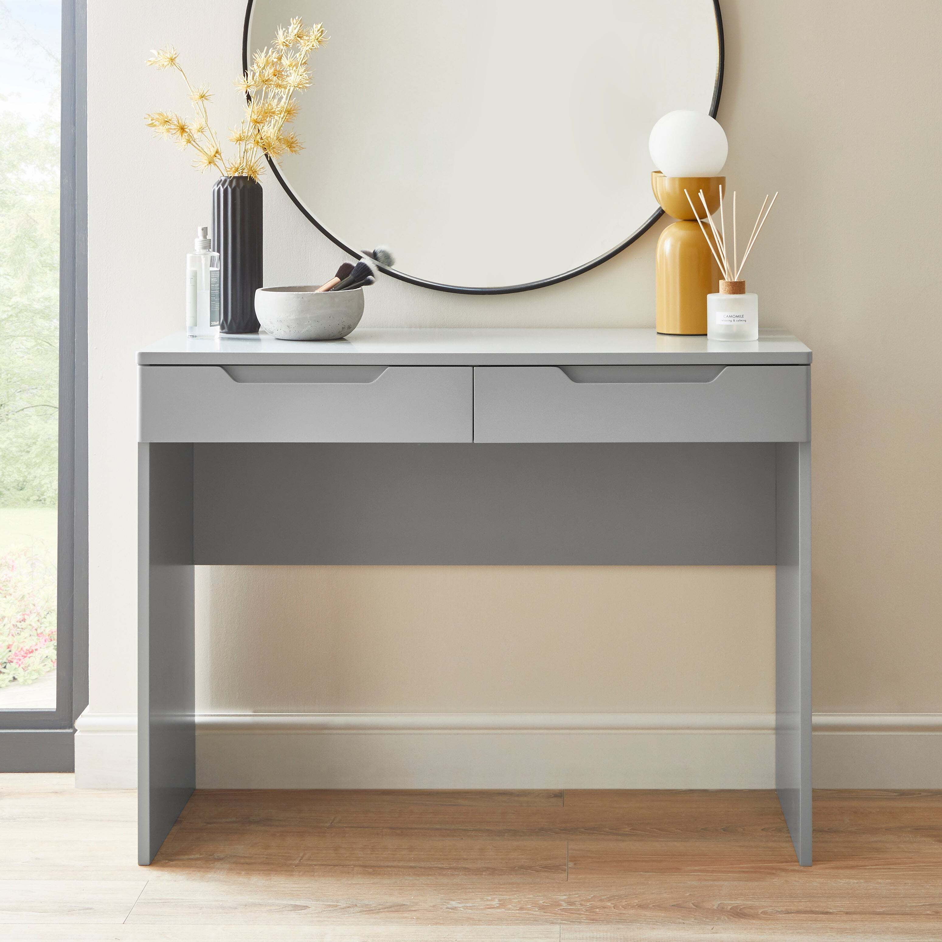 Larson 2 Drawer Dressing Table Grey by Dunelm | ufurnish.com
