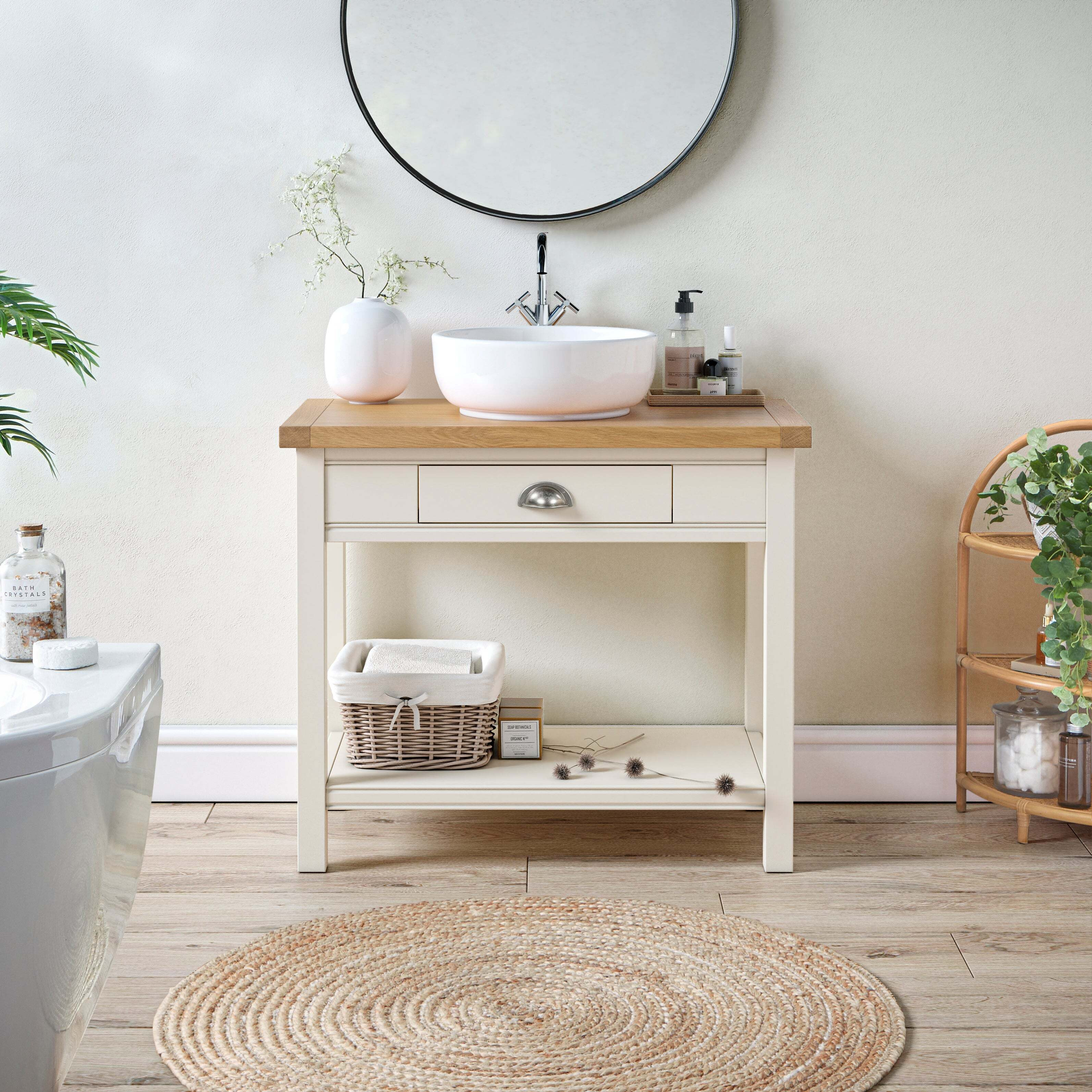 Compton Ivory Vanity Unit Cream by Dunelm | ufurnish.com