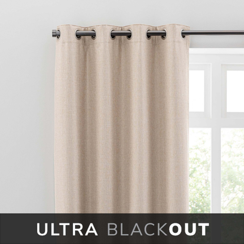 Montreal Pebble Thermal Ultra Blackout Eyelet Curtains Pebble by Dunelm ...