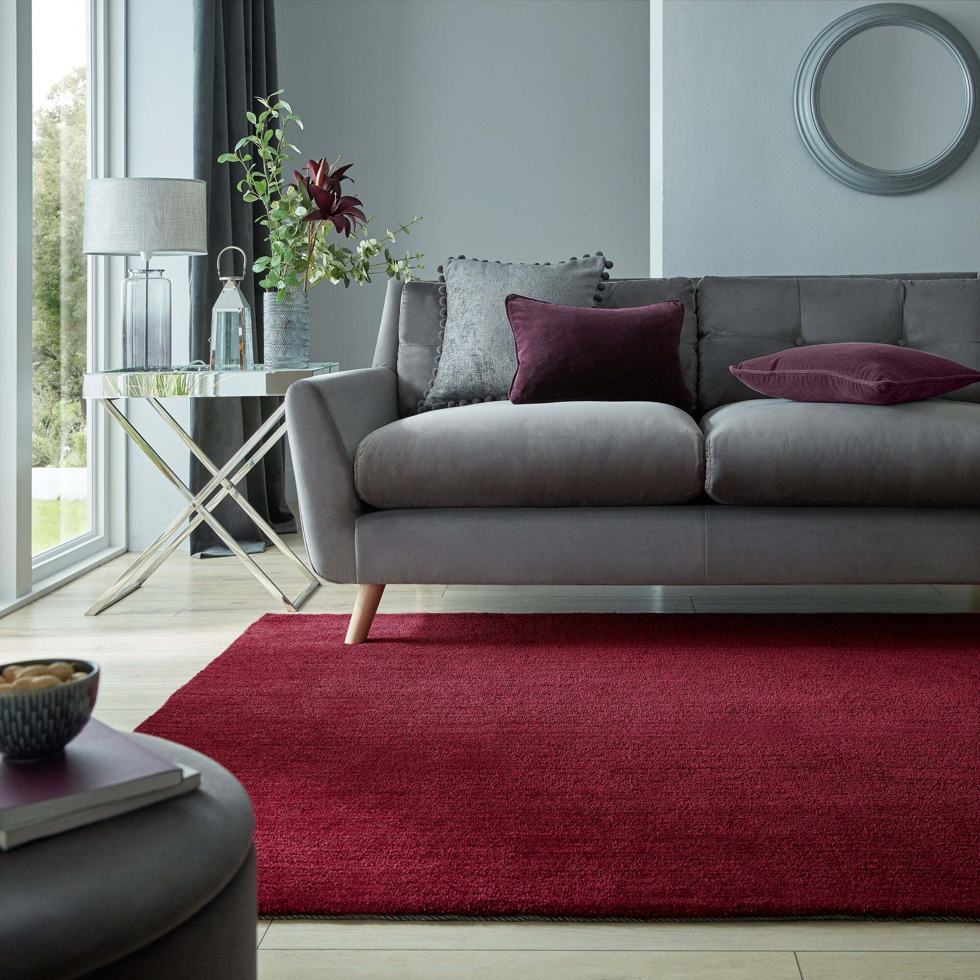 Isla Rug Isla Claret by Dunelm | ufurnish.com