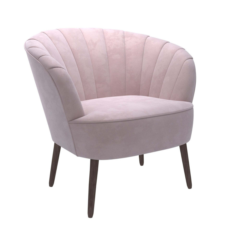 Rosalie Velvet Shell Occasional Chair Pink by Dunelm | ufurnish.com