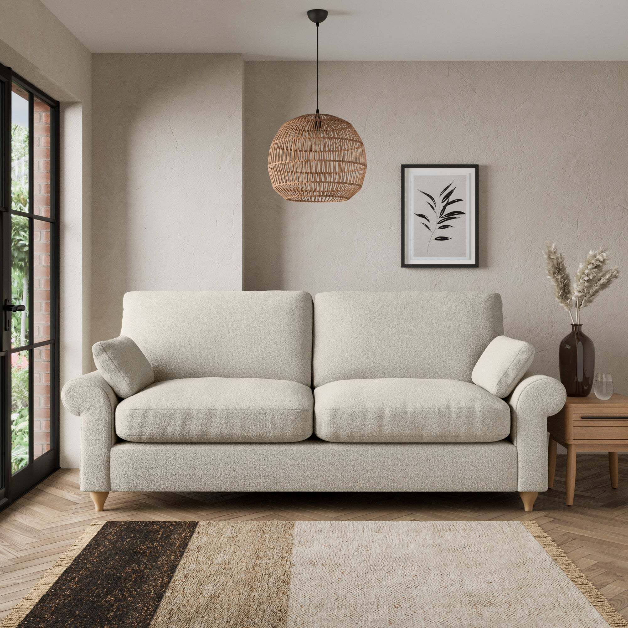 Salisbury 3 Seater Sofa Light Grey by Dunelm | ufurnish.com