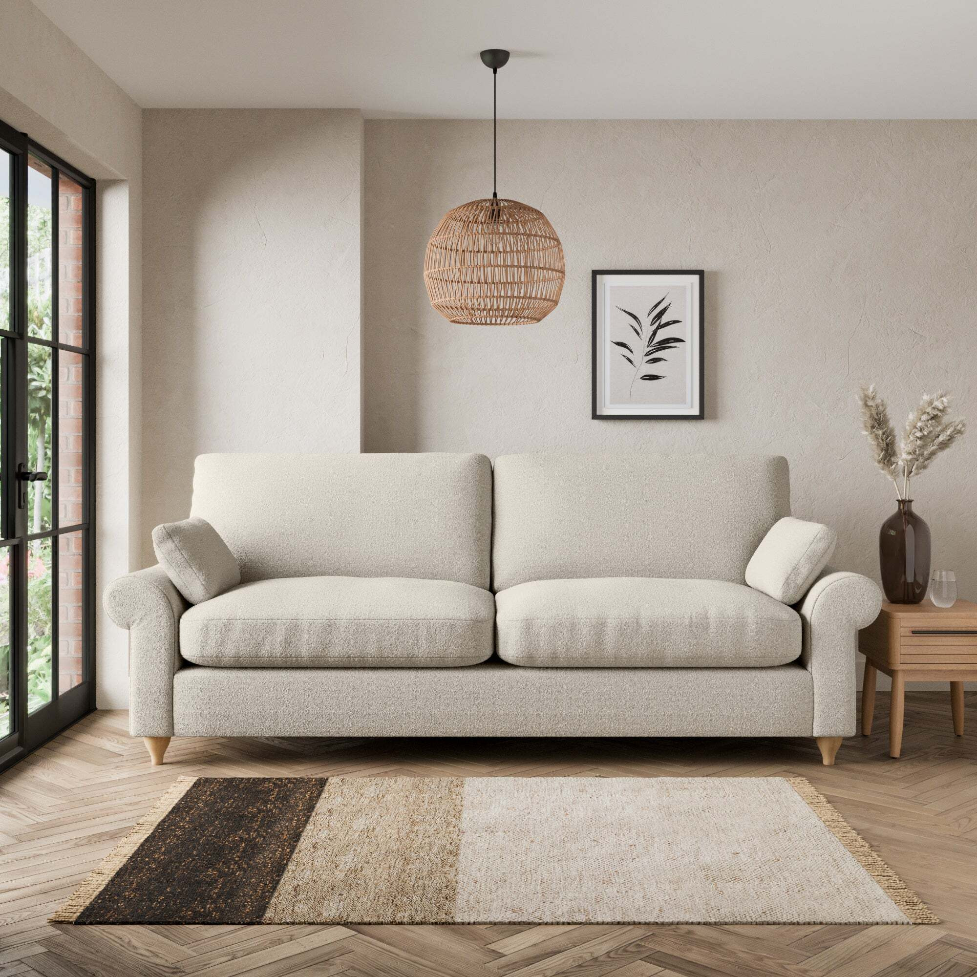 Salisbury 4 Seater Sofa Light Grey by Dunelm | ufurnish.com
