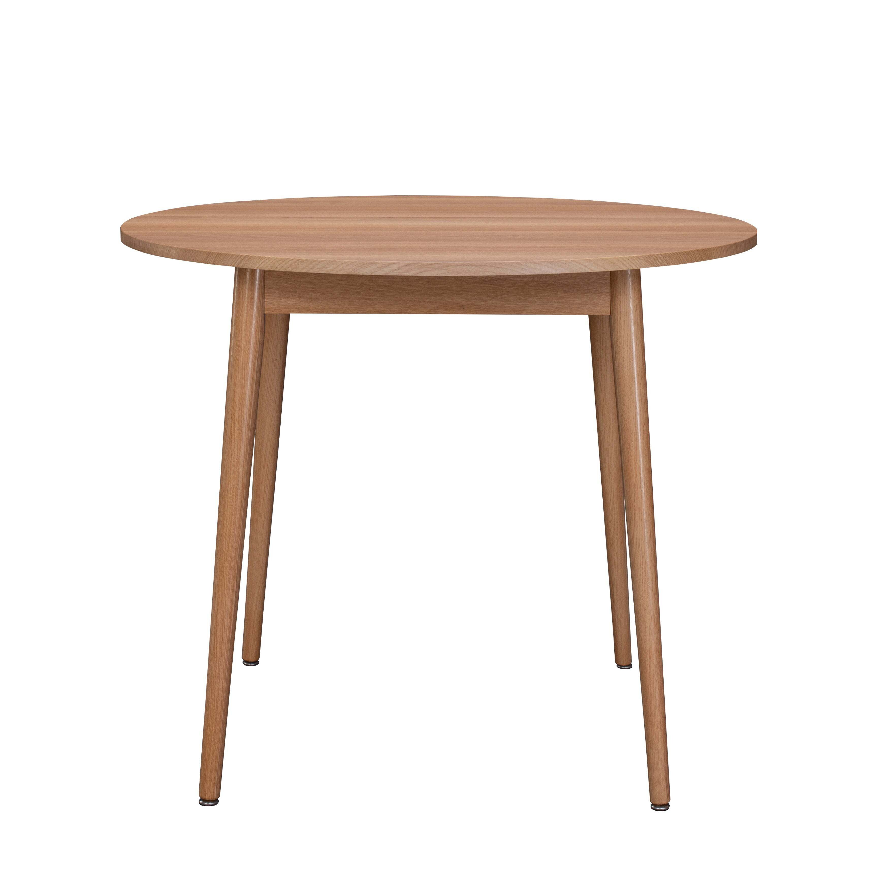 Leo 4 Seater Round Dining Table Brown by Dunelm | ufurnish.com