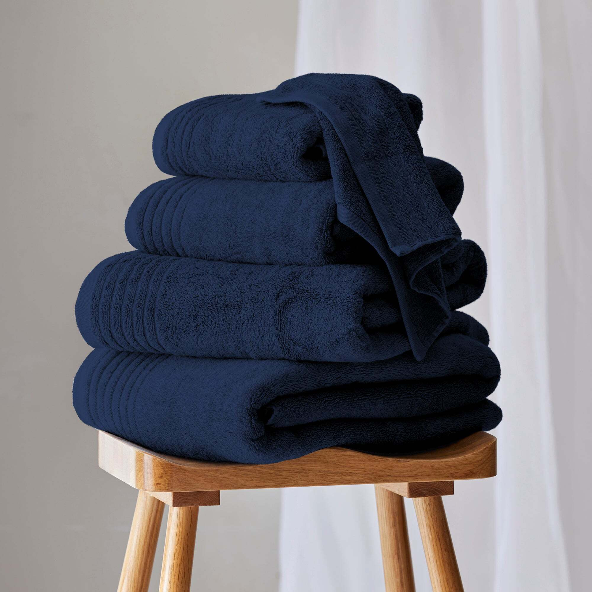 Dorma Tencel Sumptuously Soft Navy Towel Navy by Dunelm | ufurnish.com