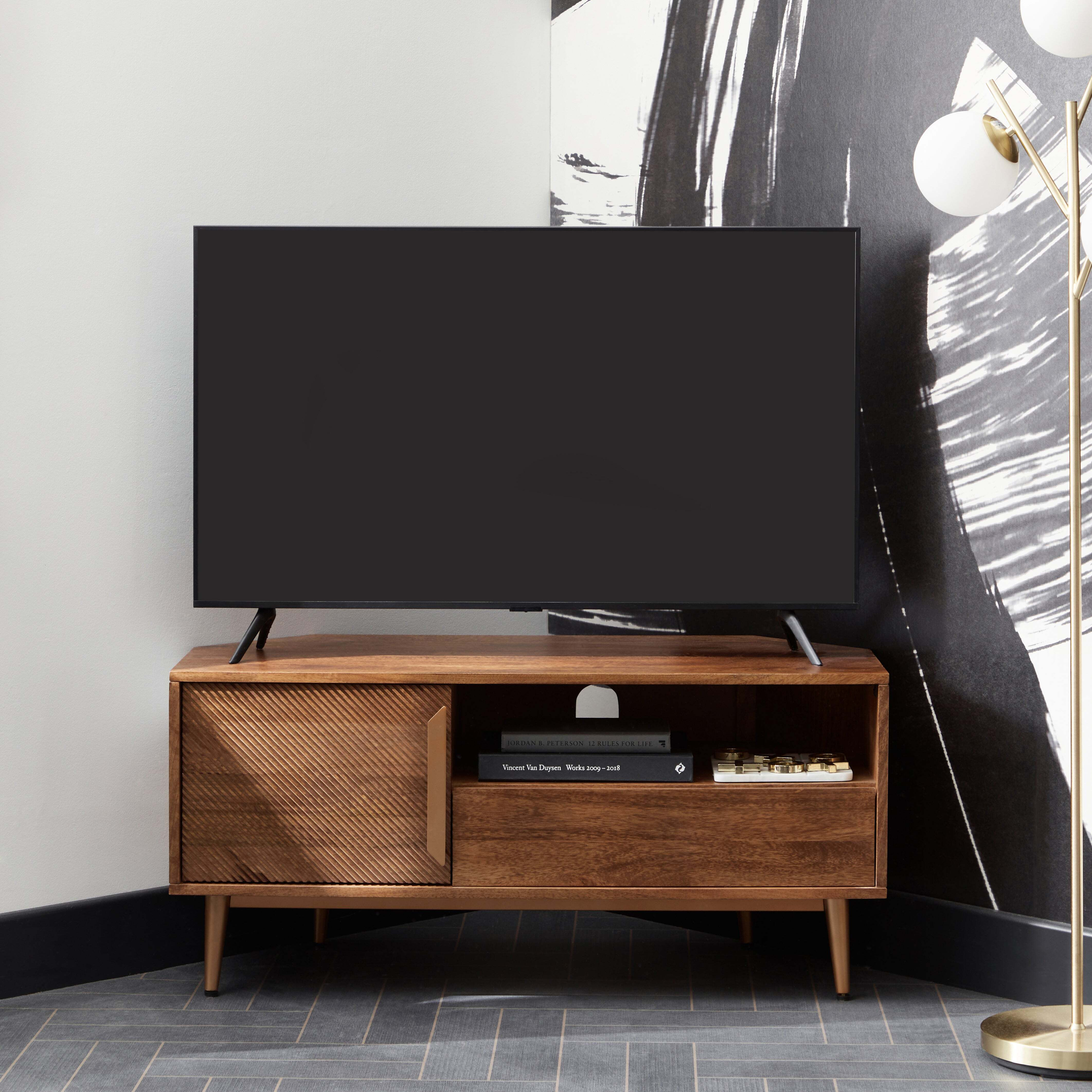 Anya Corner TV Unit Dark Brown by Dunelm | ufurnish.com