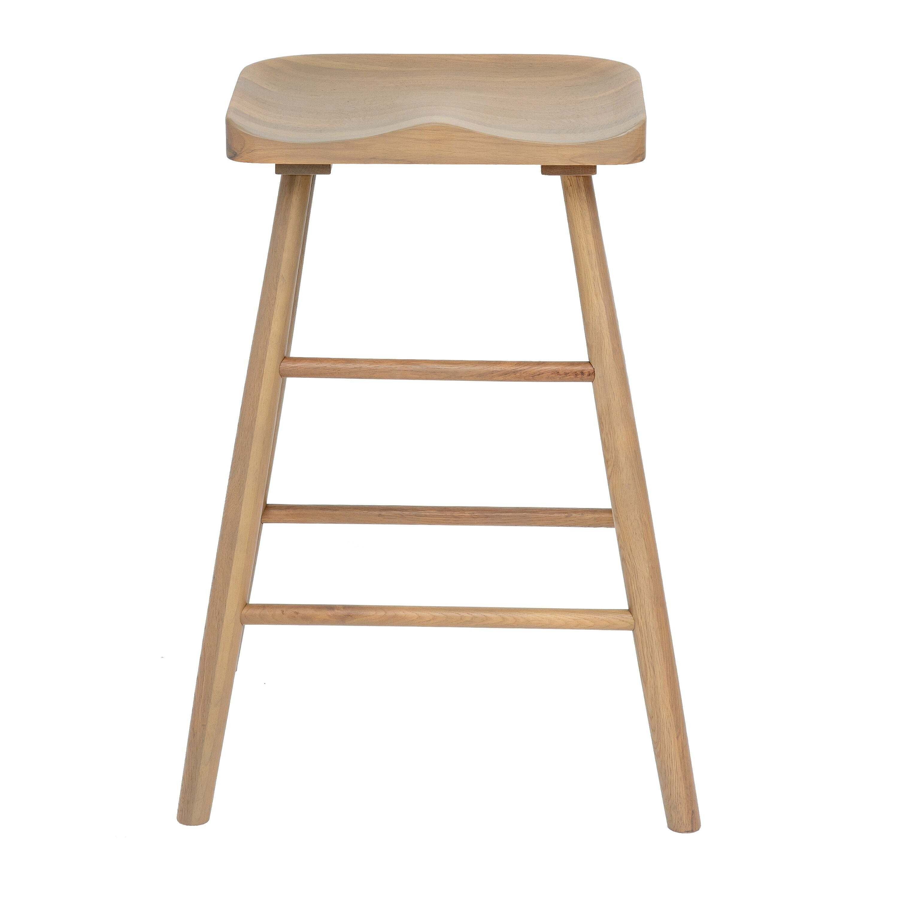 Loxwood Counter Height Bar Stool, Solid Oak Grey by Dunelm | ufurnish.com