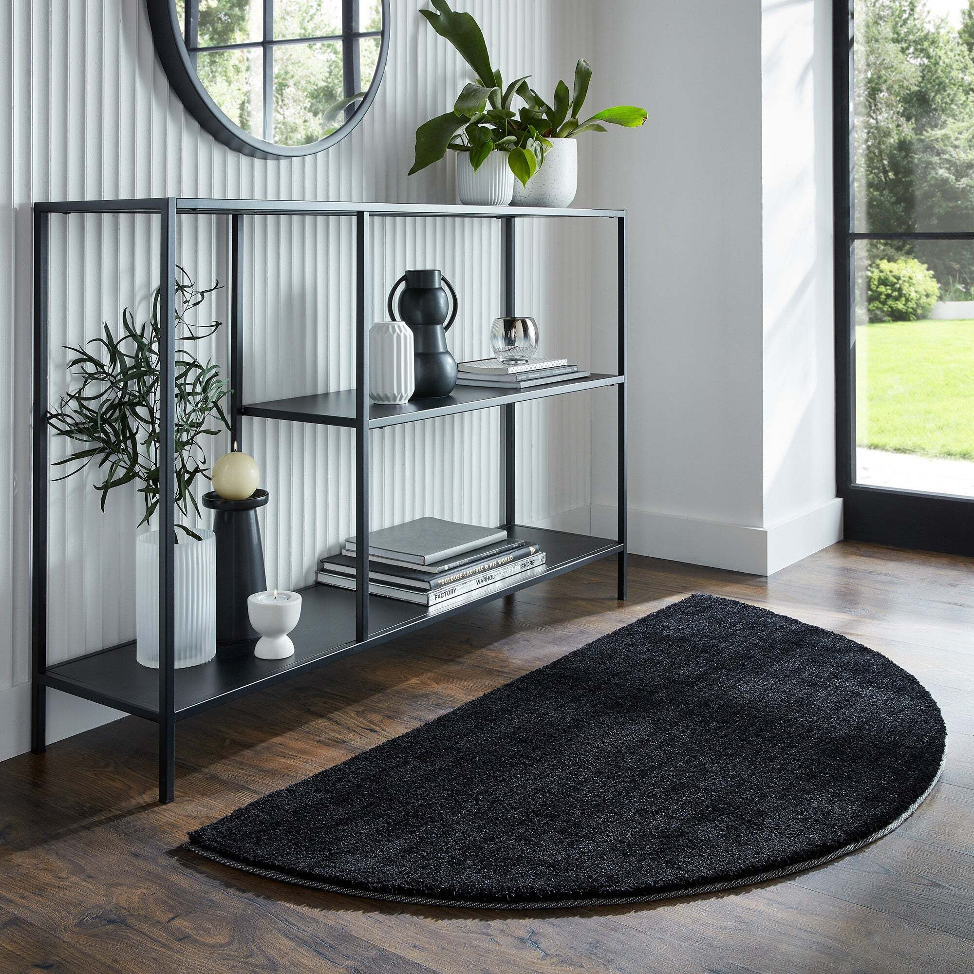 Isla Rug Black by Dunelm | ufurnish.com