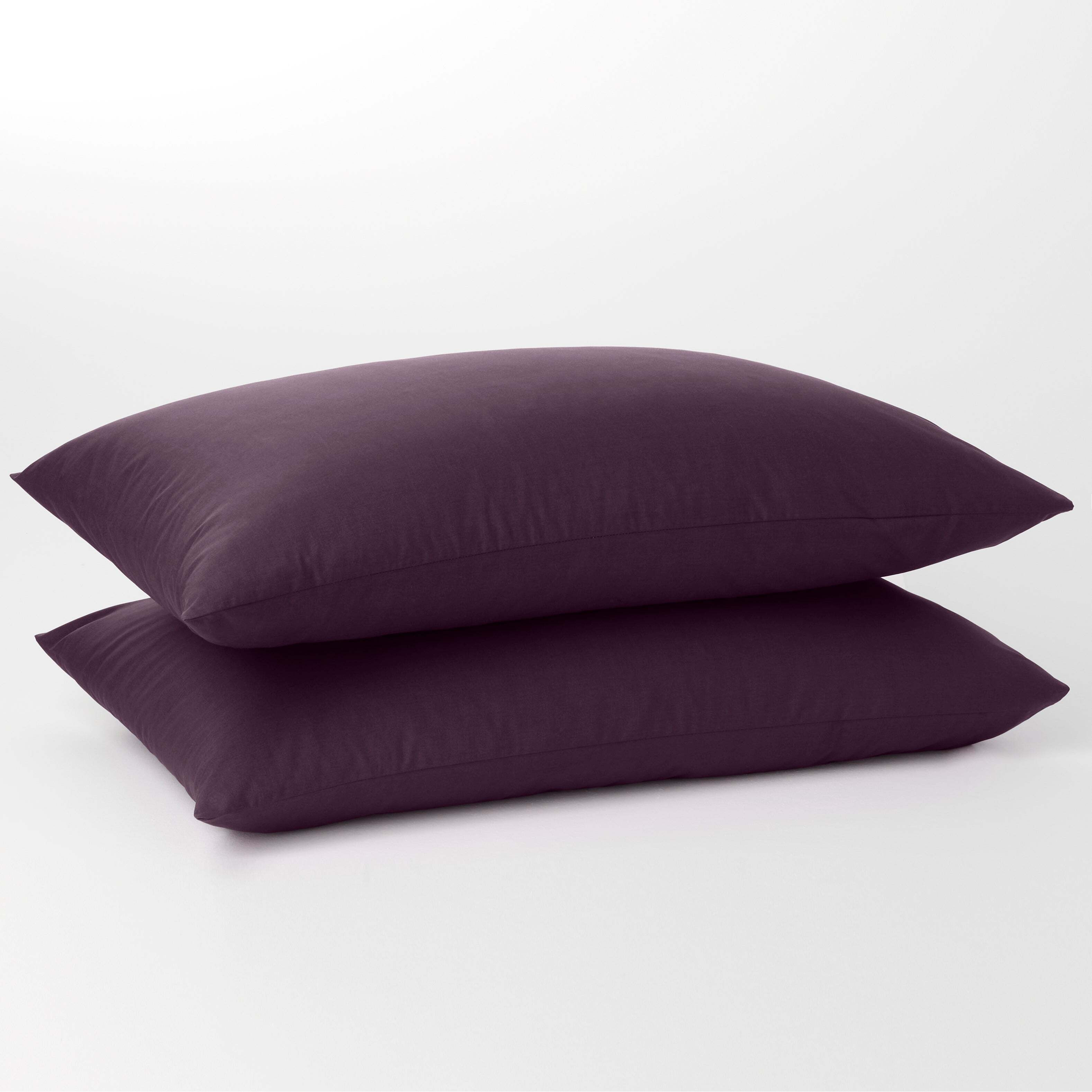 Pure Cotton Standard Pillowcase Pair Purple by Dunelm | ufurnish.com