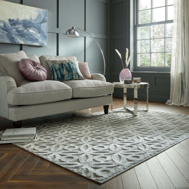 Clarissa Rug Clarissa Silver by Dunelm | ufurnish.com
