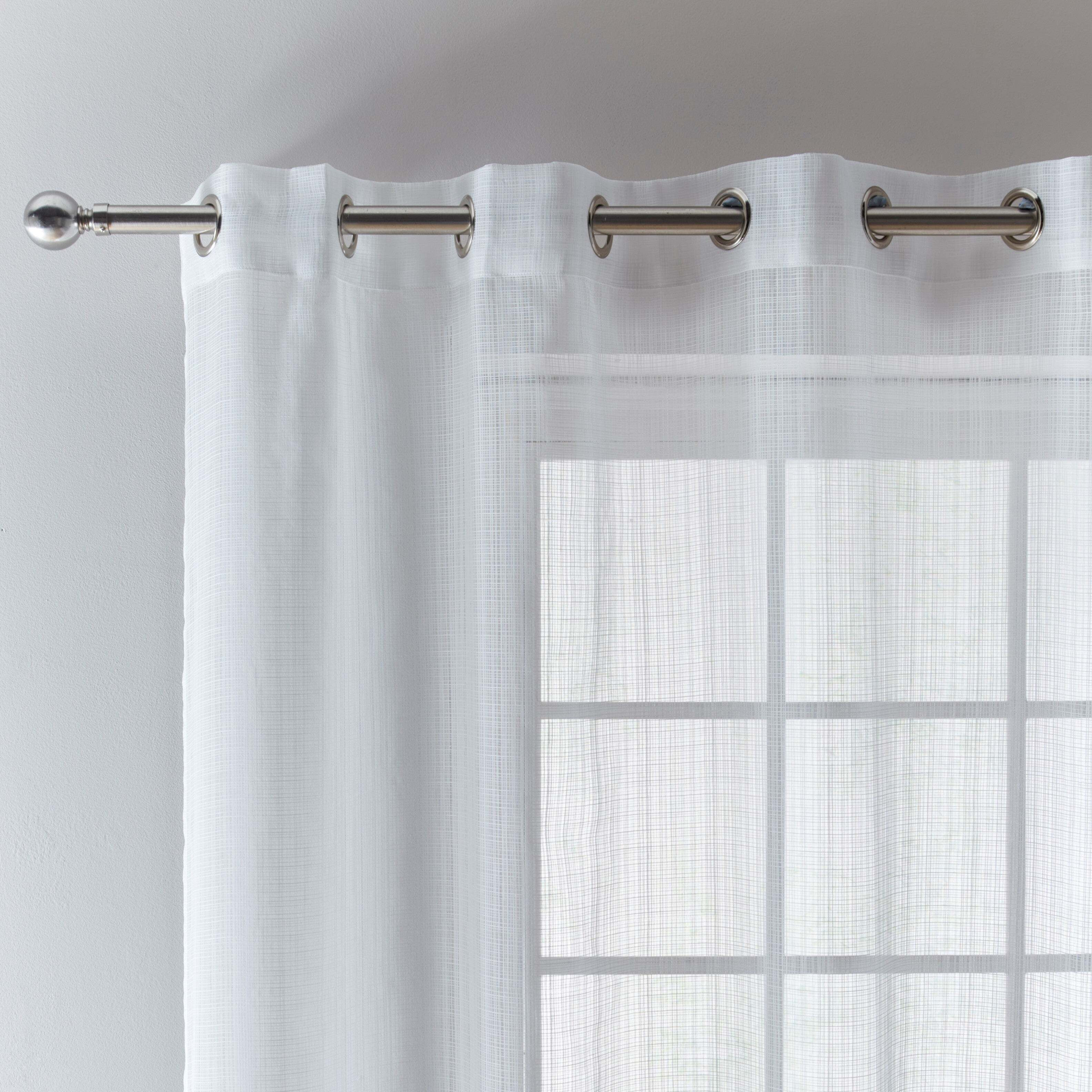 Aspen Sheer White Eyelet Voile Panel White by Dunelm | ufurnish.com