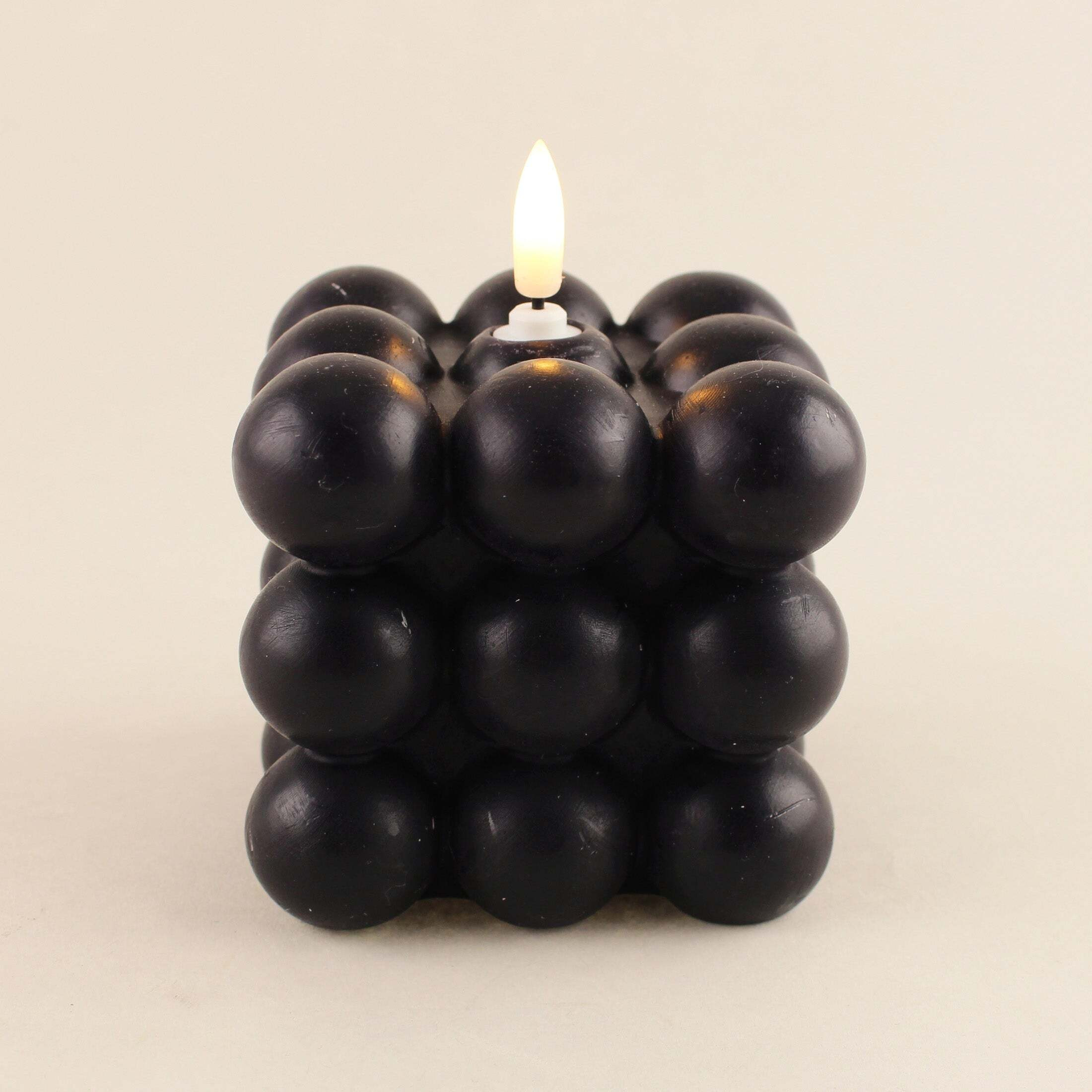 Black Bubble LED Candle Black by Dunelm | ufurnish.com