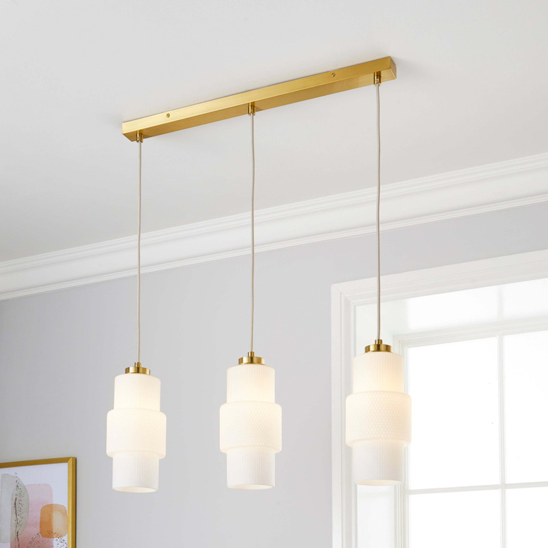 Elena 3 Light Diner Ceiling Fitting Gold by Dunelm | ufurnish.com