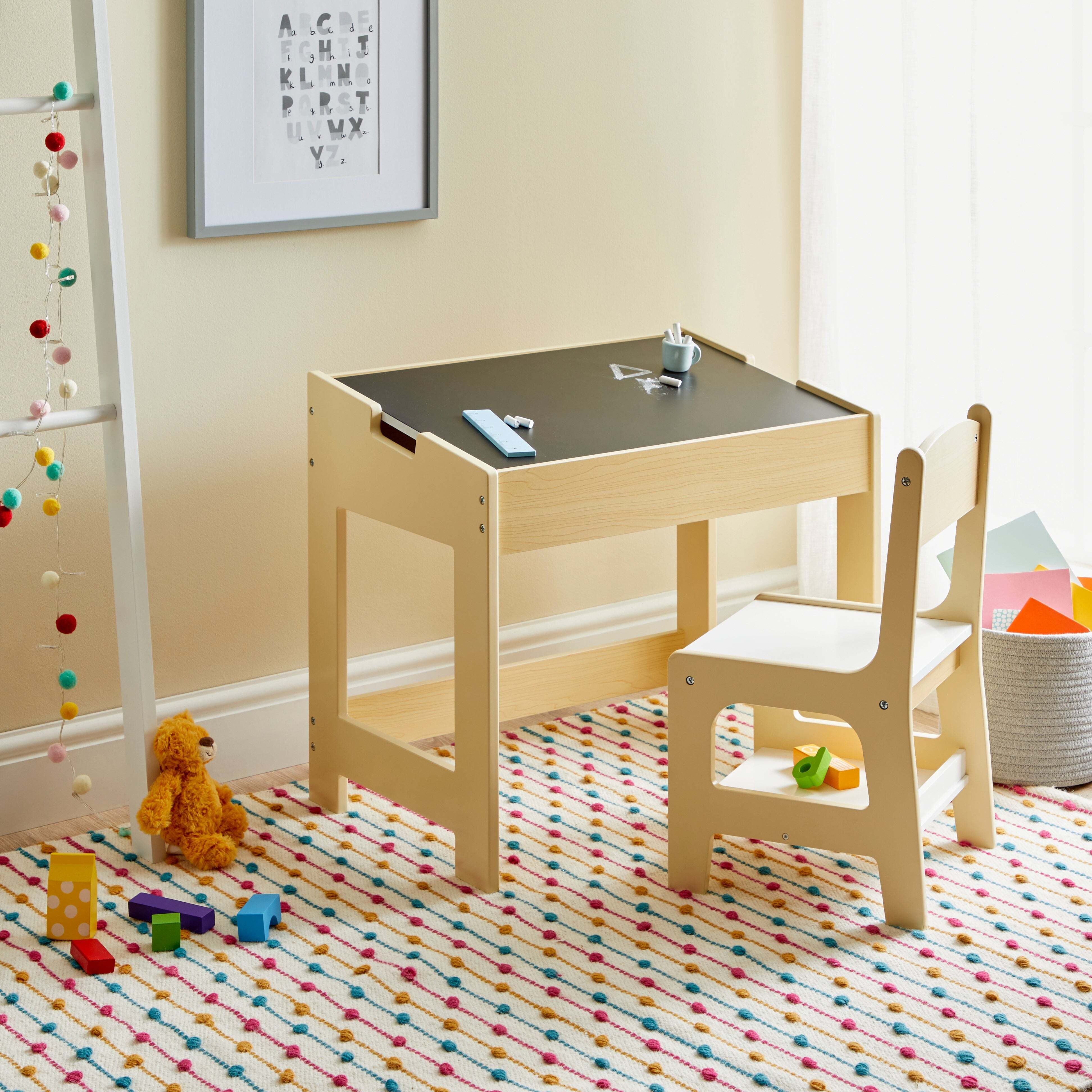 Kid's Flip Desk With Chair White by Dunelm | ufurnish.com