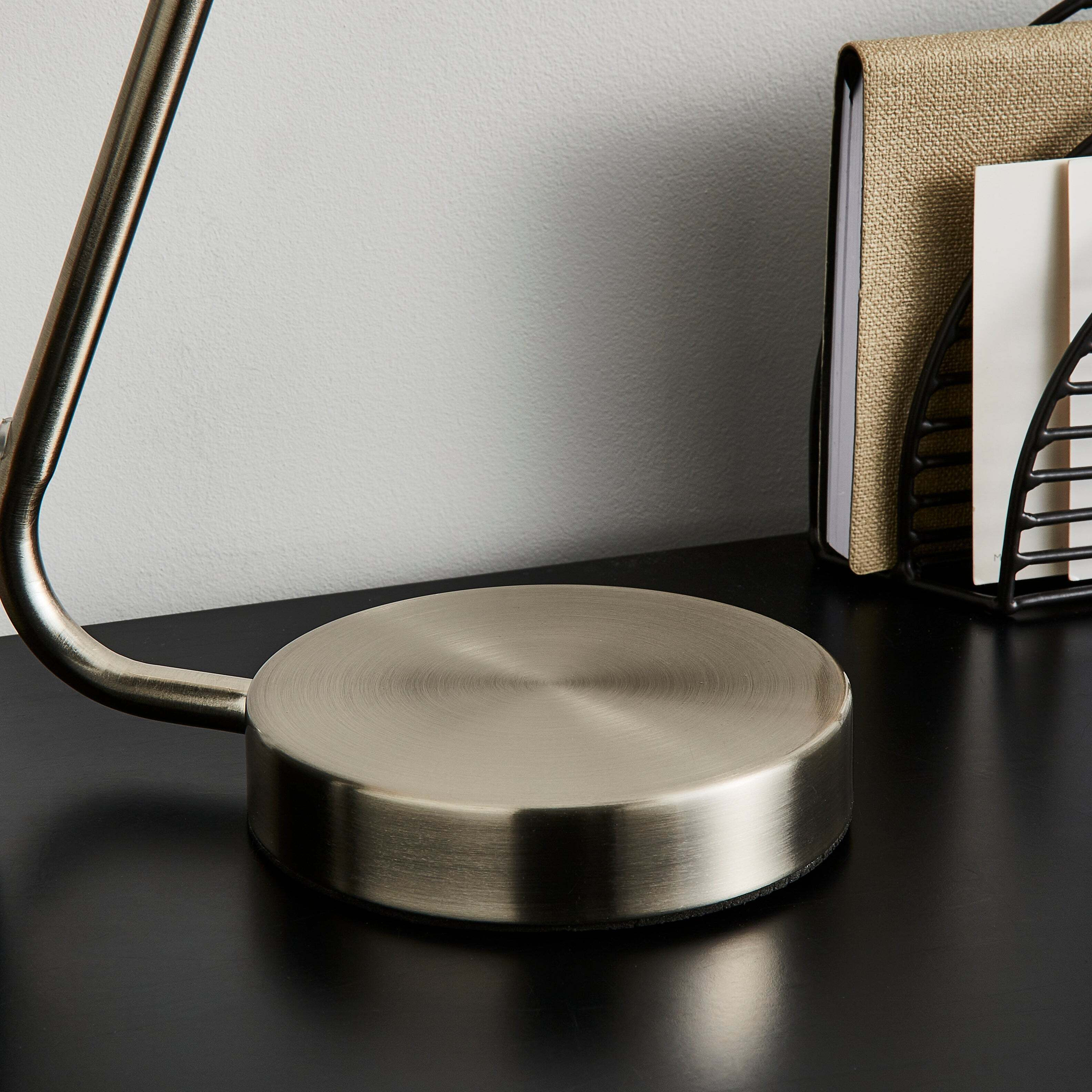 Lilou Integrated LED Dimmable Desk Lamp Silver by Dunelm | ufurnish.com