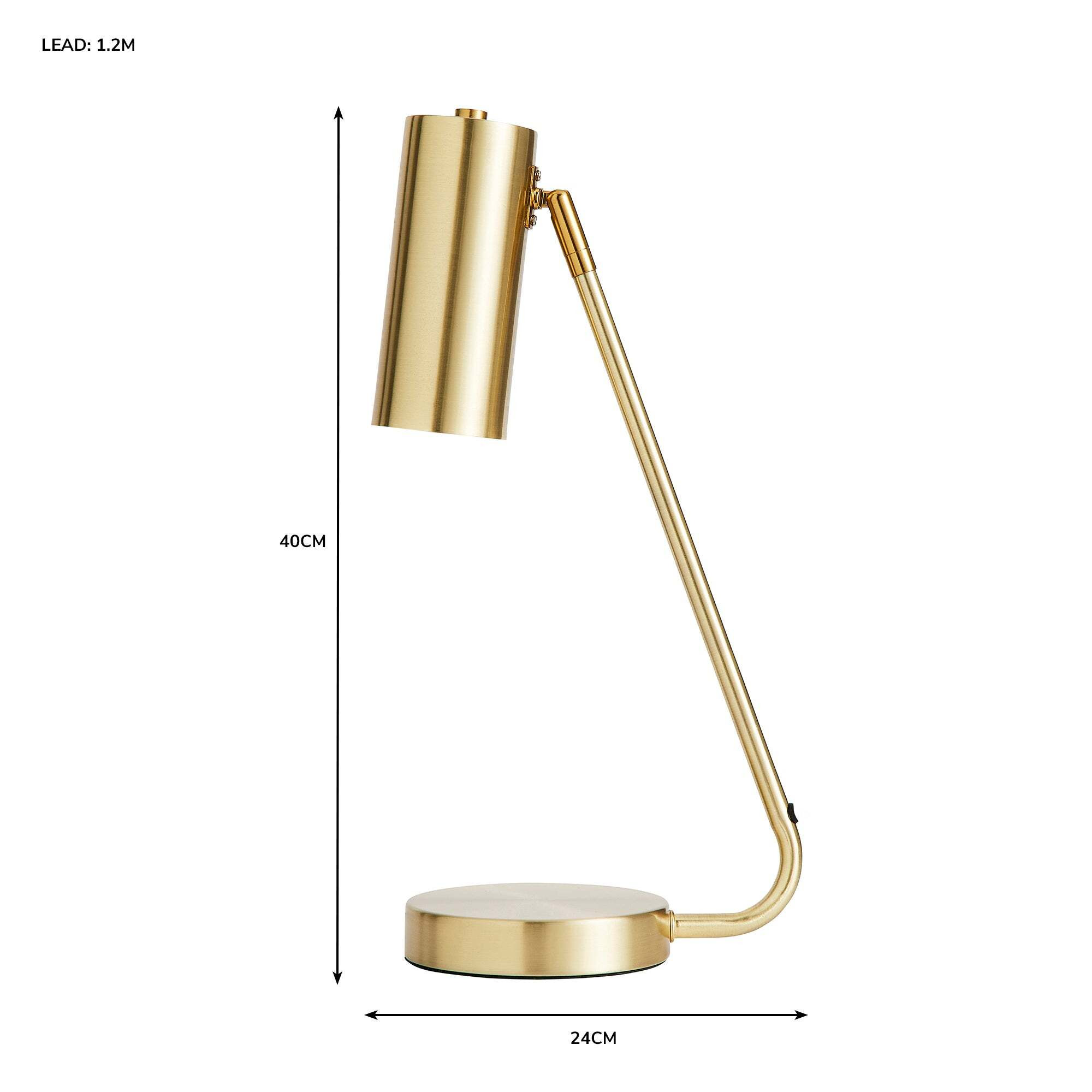 Lilou Integrated LED Dimmable Desk Lamp Gold by Dunelm | ufurnish.com