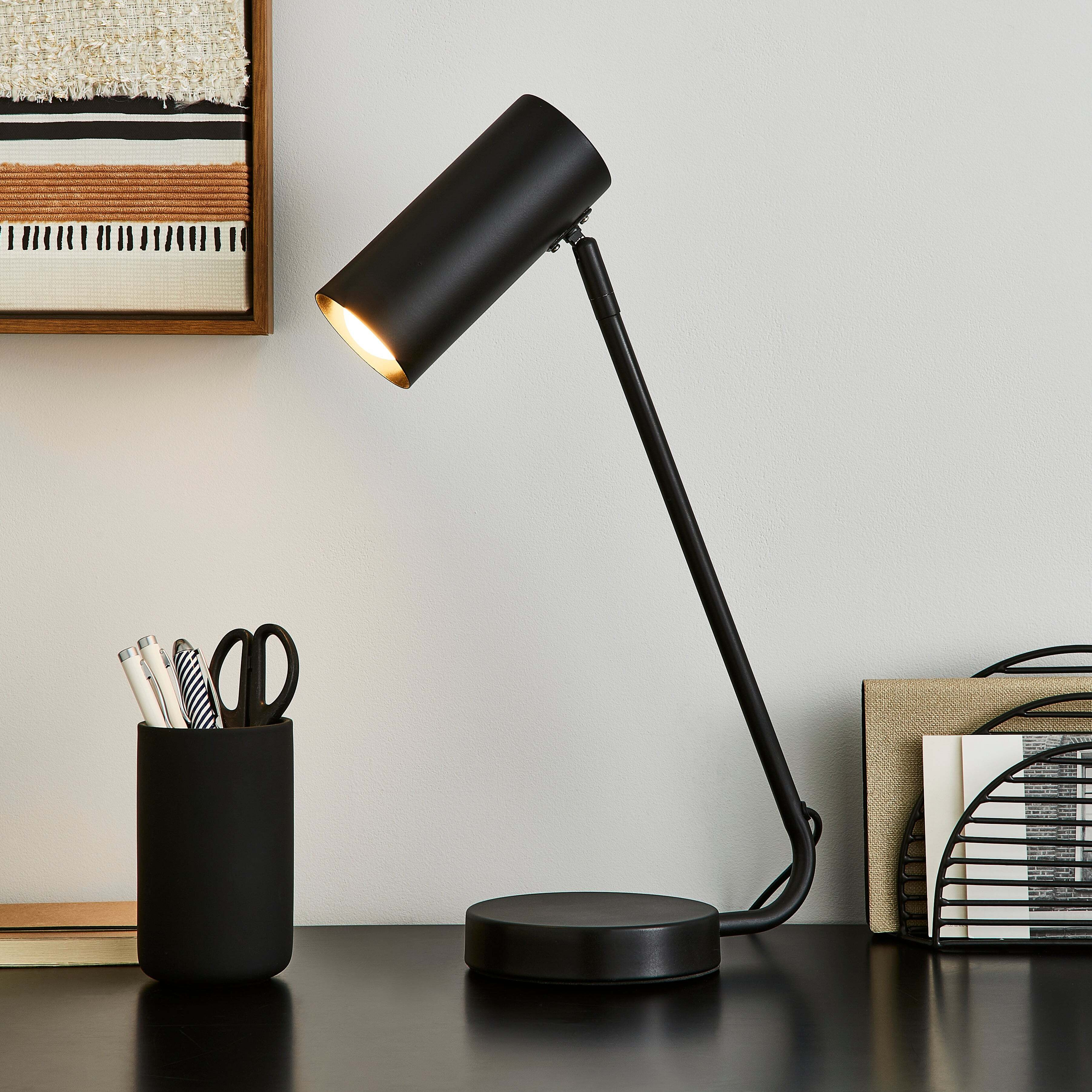 Lilou Integrated Led Dimmable Desk Lamp Black by Dunelm | ufurnish.com