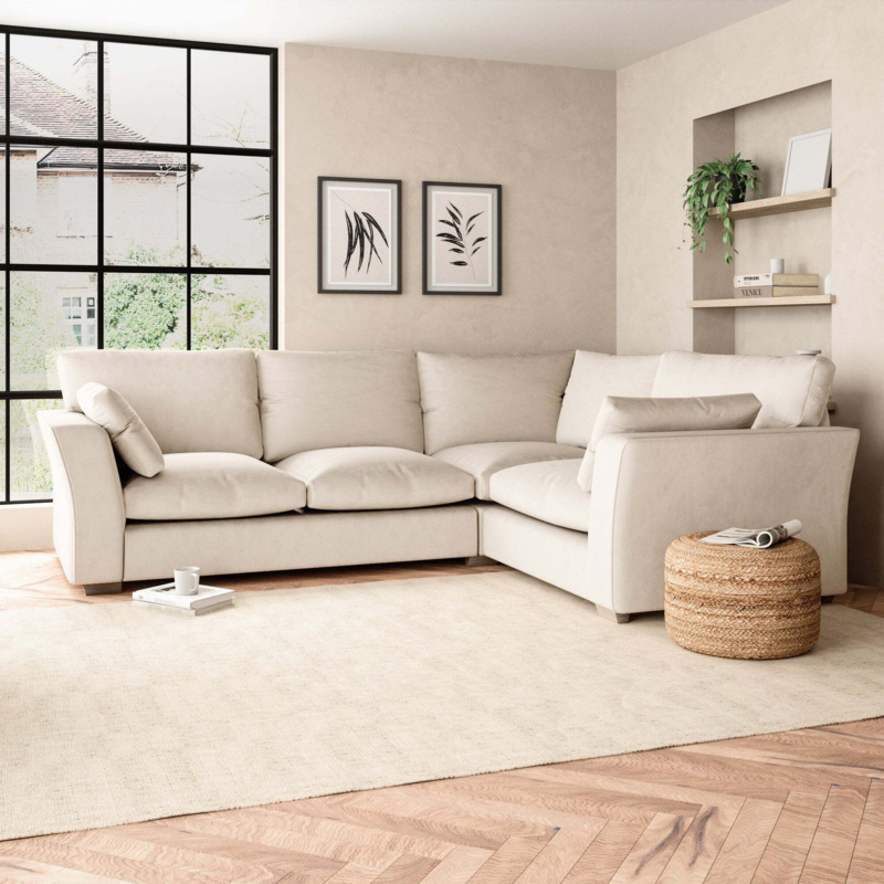 Blakeney Corner Sofa Cream by Dunelm | ufurnish.com