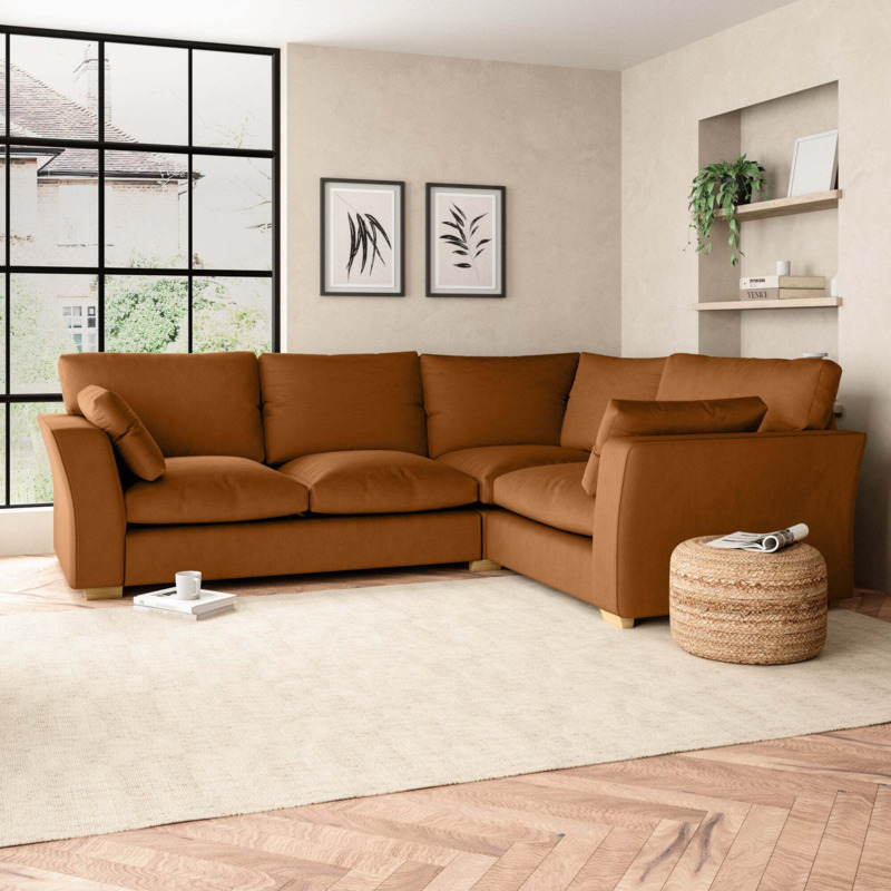 Blakeney Corner Sofa Orange by Dunelm | ufurnish.com