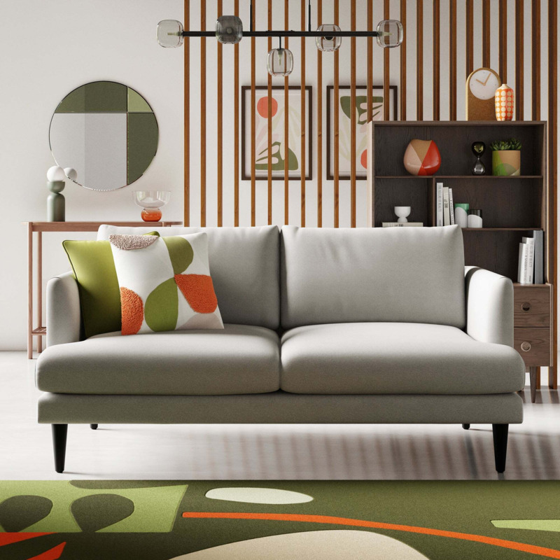Reuben Brushed Marl 2 Seater Sofa Grey by Dunelm | ufurnish.com