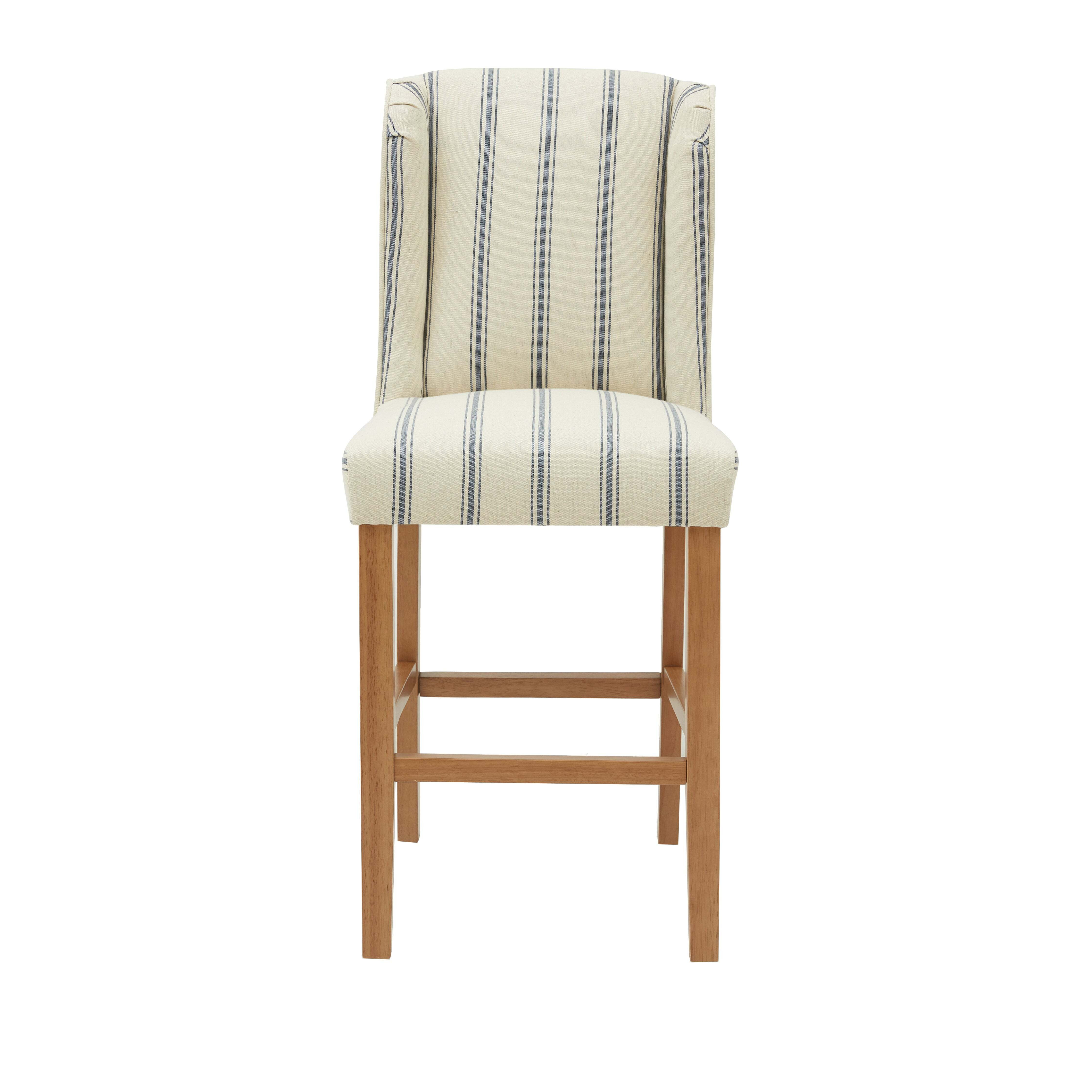 Oswald Bar Stool Blue/White by Dunelm | ufurnish.com