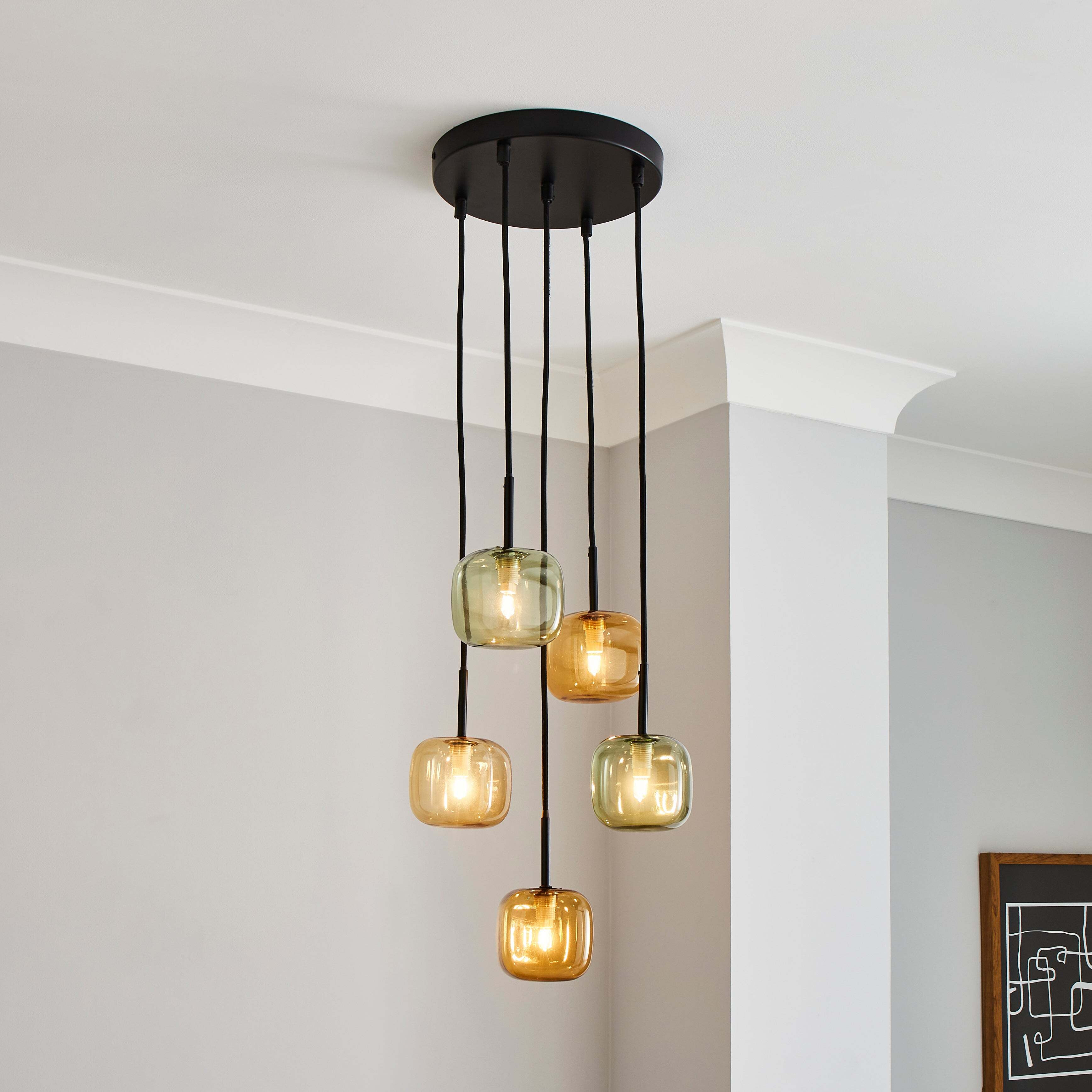 Elements Tollose 5 Light Cluster Ceiling Fitting Black by Dunelm ...
