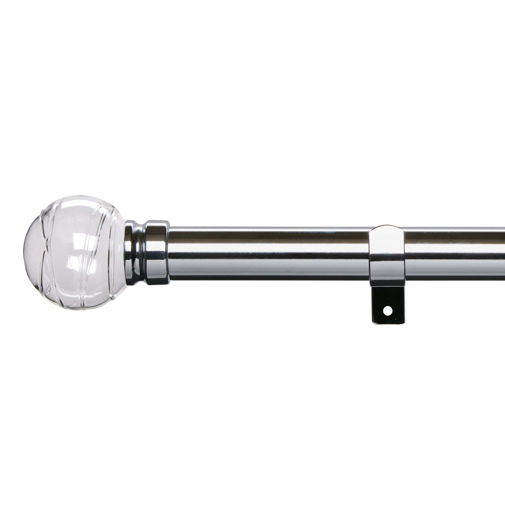 Danya Extendable Eyelet Curtain Pole Silver by Dunelm | ufurnish.com