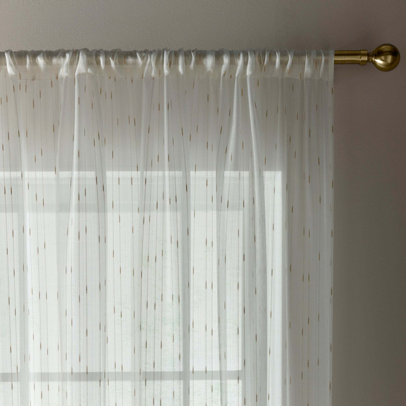 Reluxed Metallic Gold Slot Top Single Voile Panel Gold by Dunelm ...