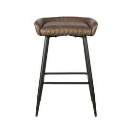 Montreal Counter Height Bar Stool Faux Leather Brown by Dunelm ufurnish