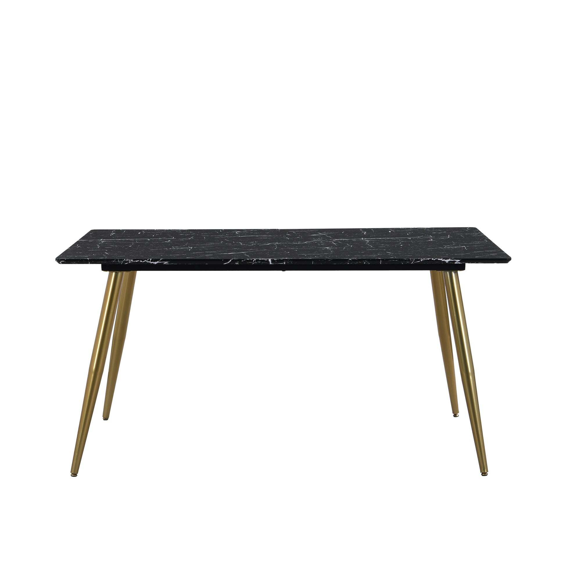 Kendall 6 Seater Rectanglular Dining Table, Marble Effect Black by ...