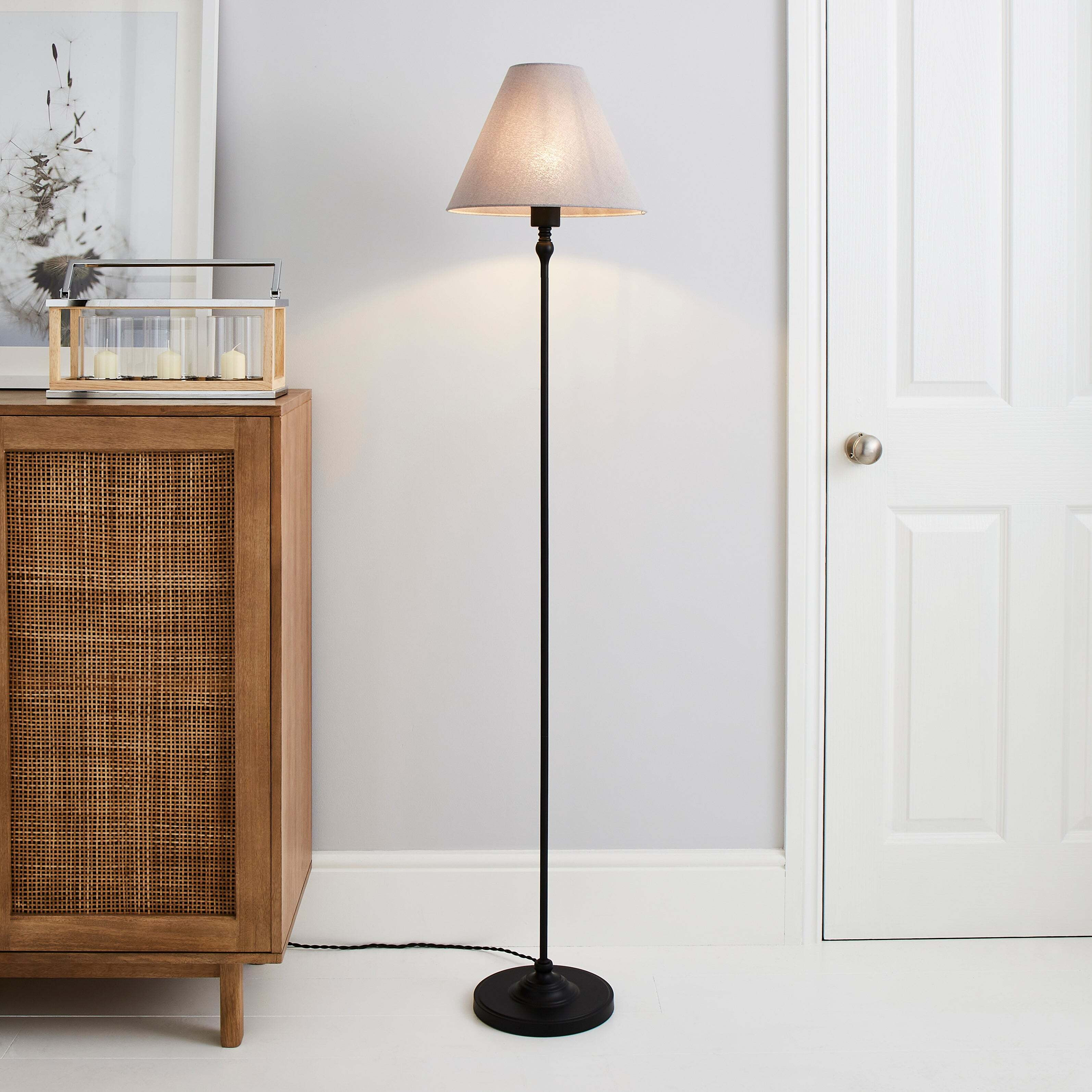 Dorma Bedford Floor Lamp Black Black by Dunelm | ufurnish.com