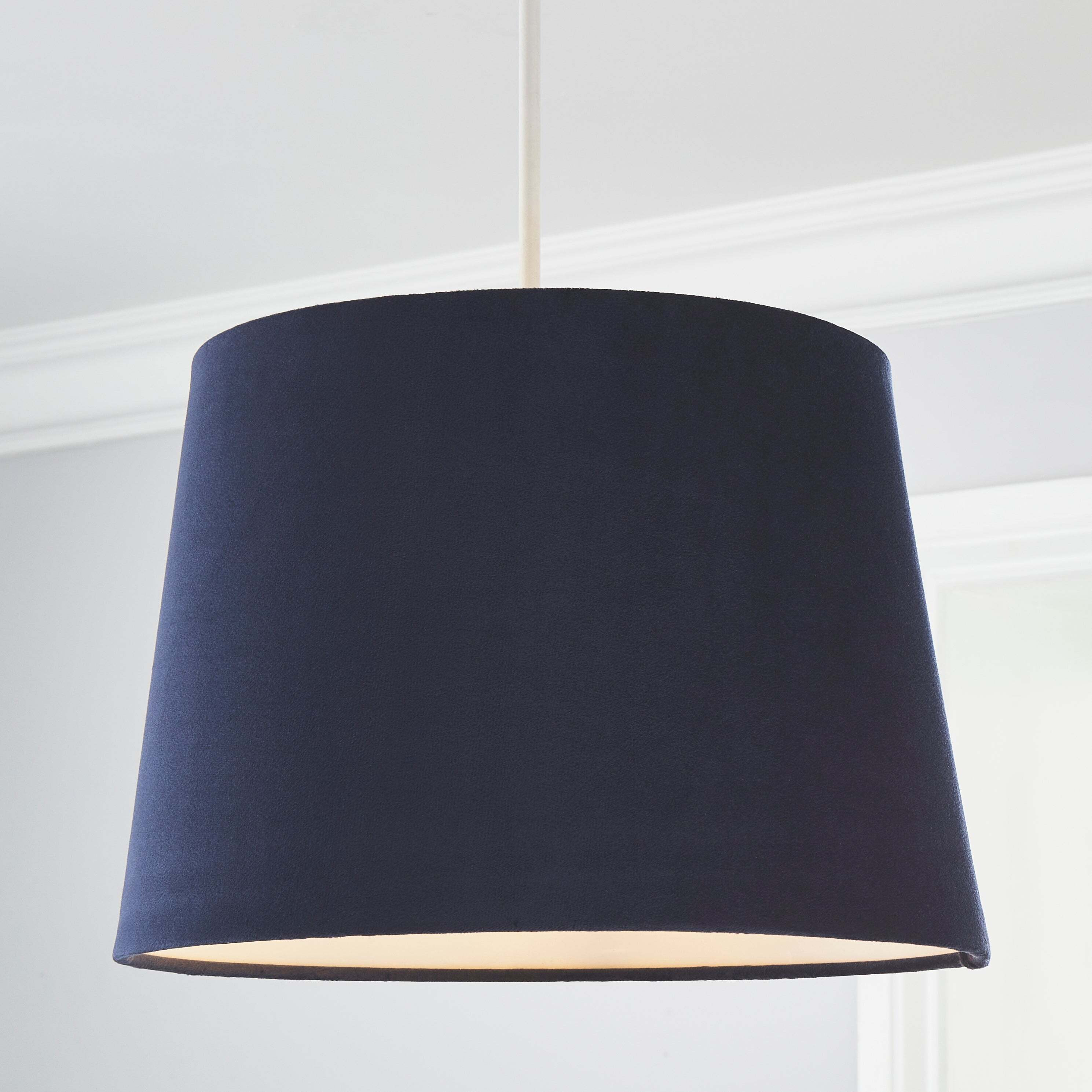 Clara 35cm Tapered Lamp Shade Navy Blue by Dunelm | ufurnish.com