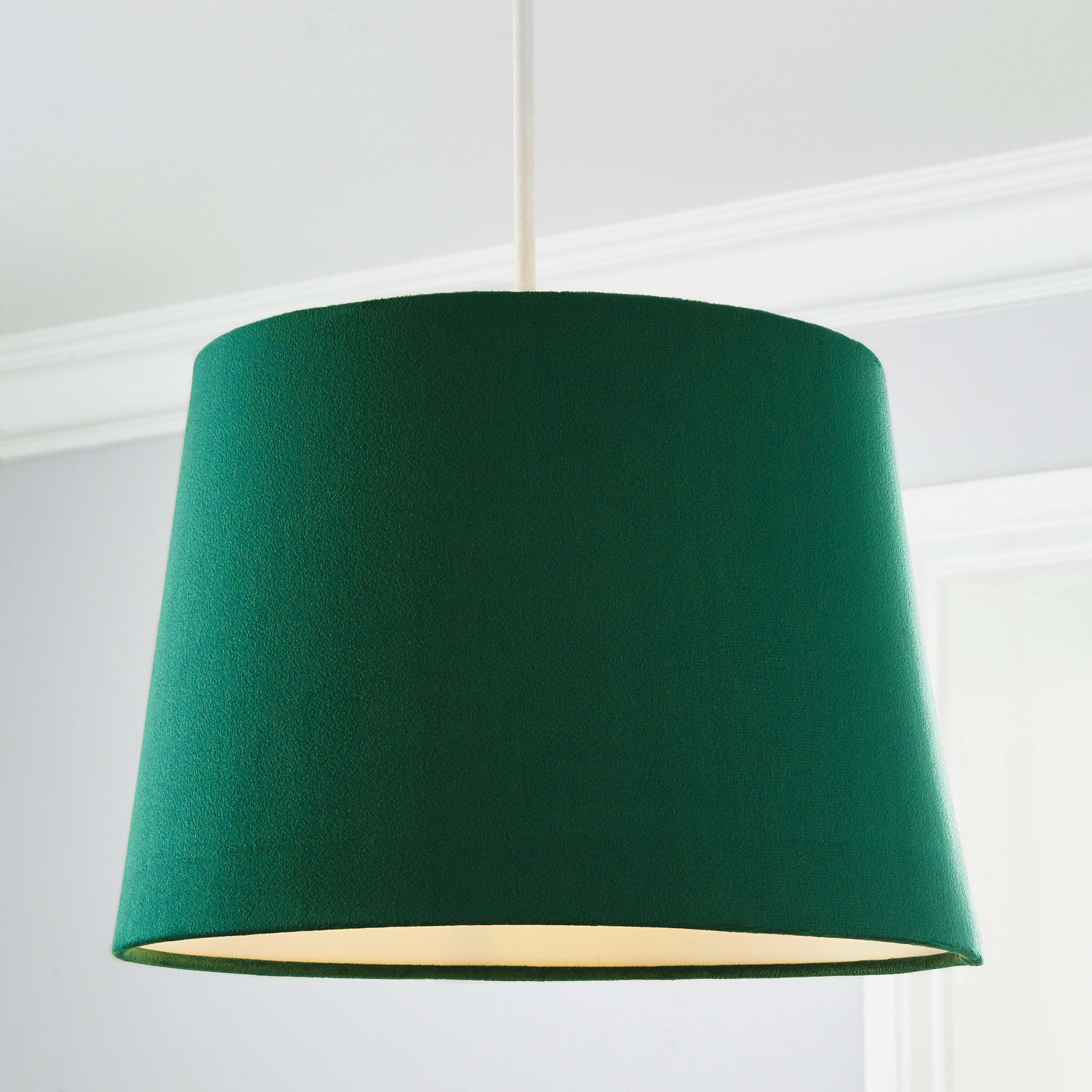 Clara 35cm Tapered Lamp Shade Green by Dunelm | ufurnish.com