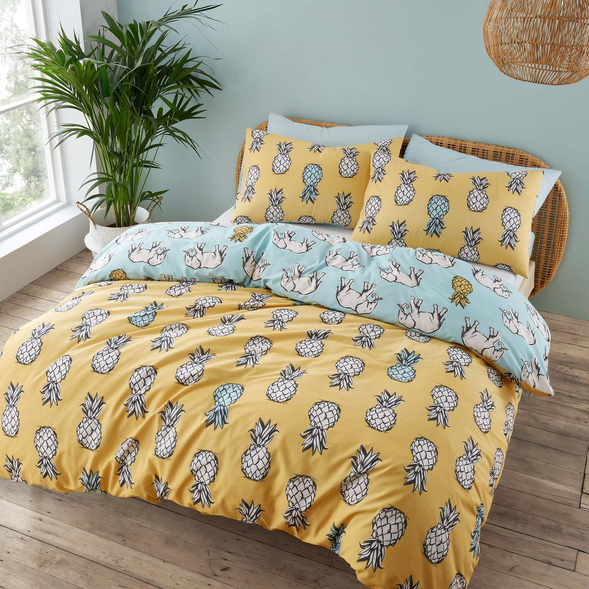 Pineapple Elephant Tupi Pineapple Duvet Cover and Pillowcase Set ...