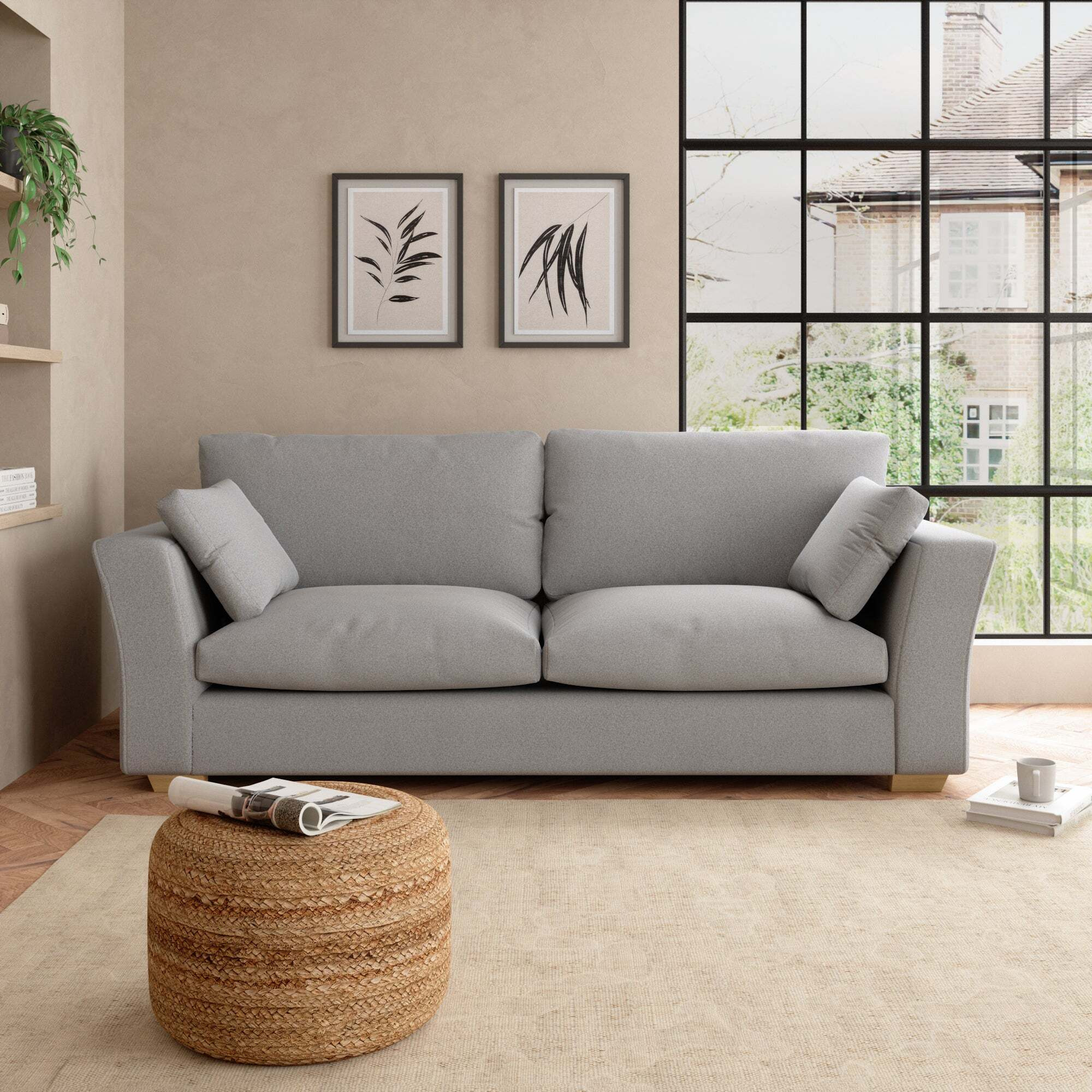 Blakeney 4 Seater Sofa Woolly Marl Warm Grey by Dunelm | ufurnish.com