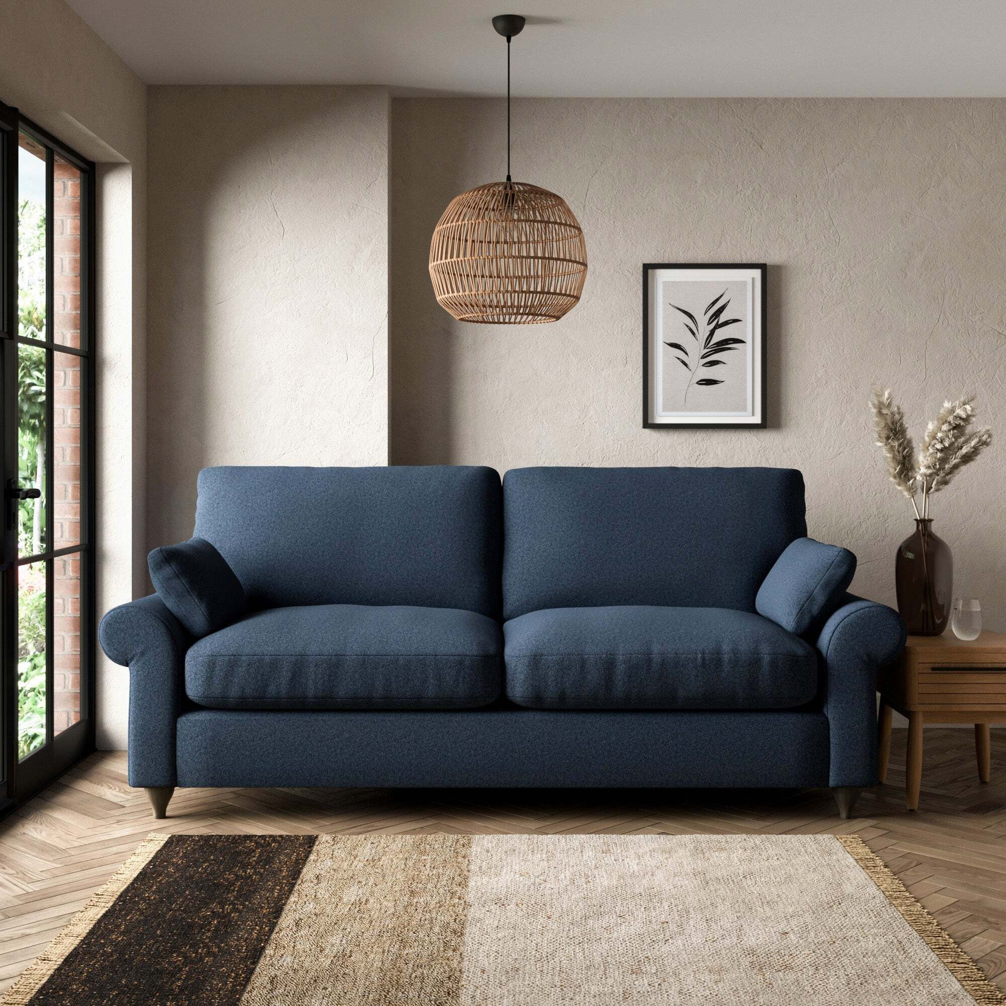 Salisbury 3 Seater Sofa Navy by Dunelm | ufurnish.com