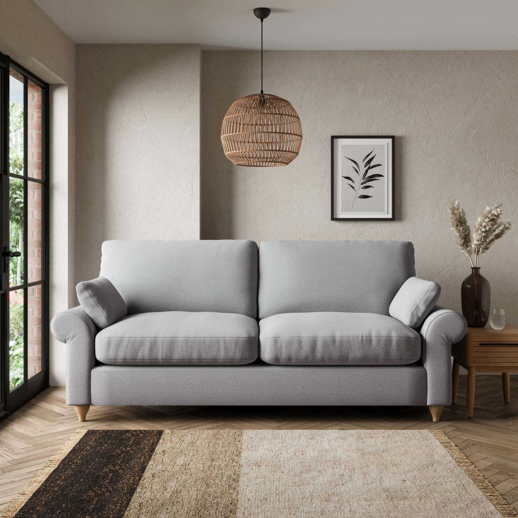 Salisbury 3 Seater Sofa Woolly Marl Warm Grey by Dunelm | uFurnish.com