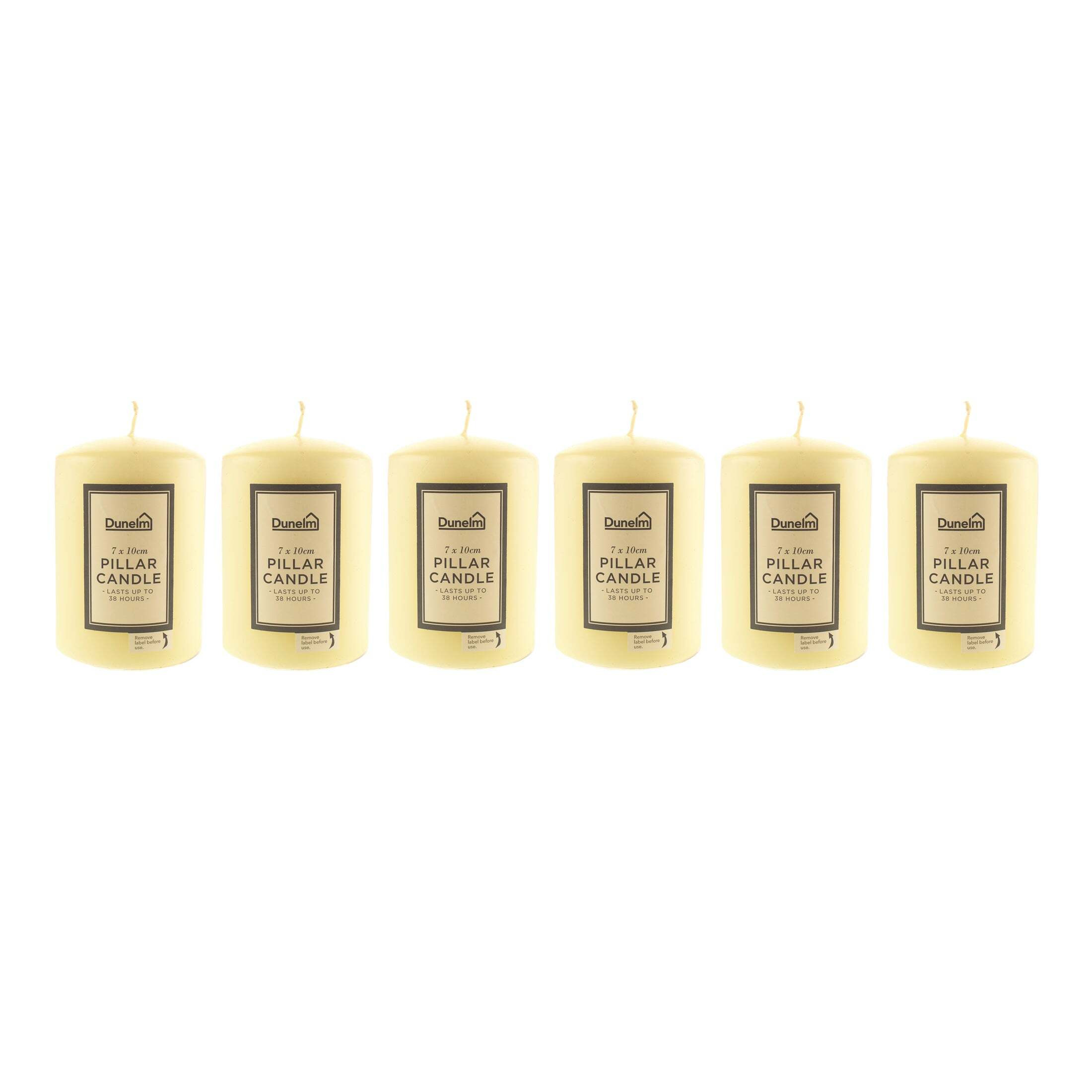 Pack of 6 Cream Pillar Candles 7cm x 10cm Cream by Dunelm | ufurnish.com