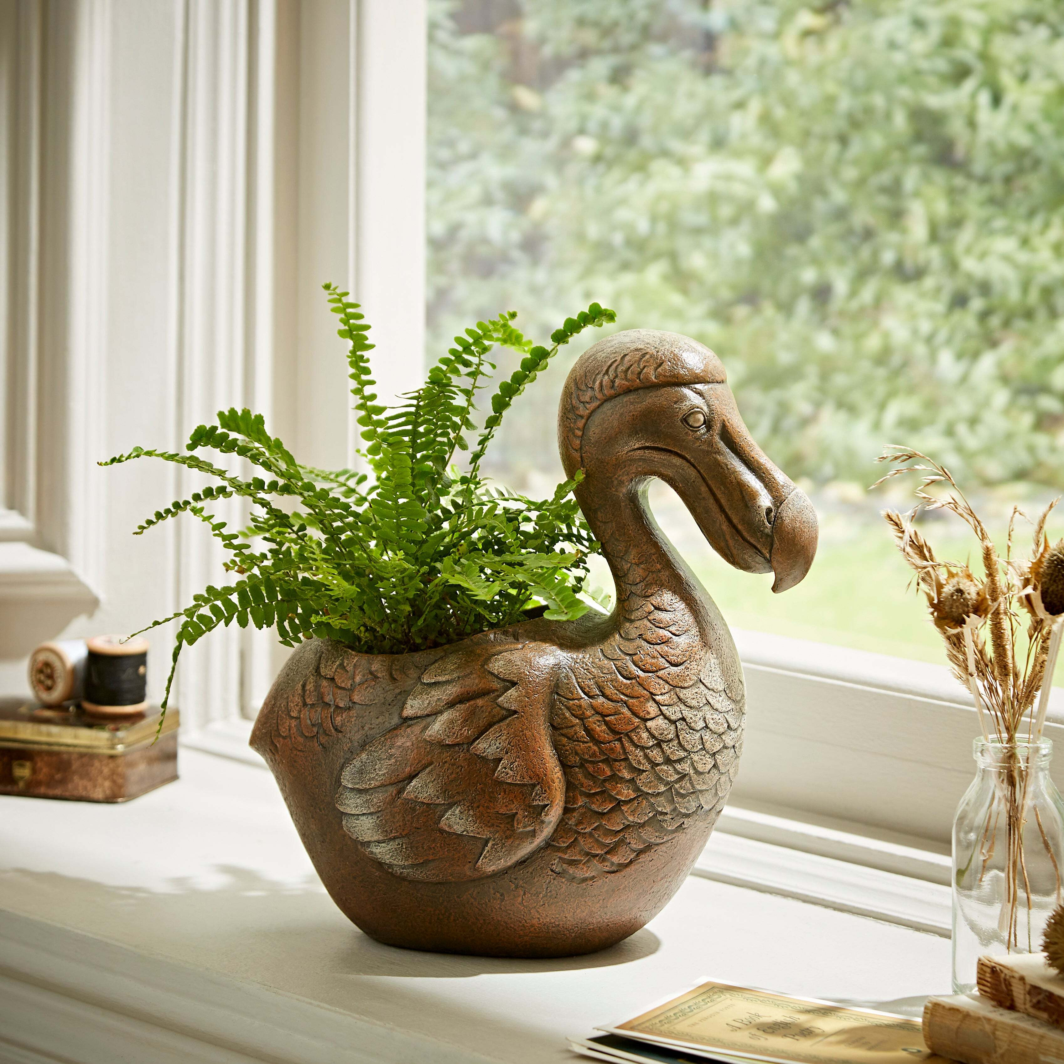 Dodo Plant Pot Antique Brass by Dunelm | ufurnish.com