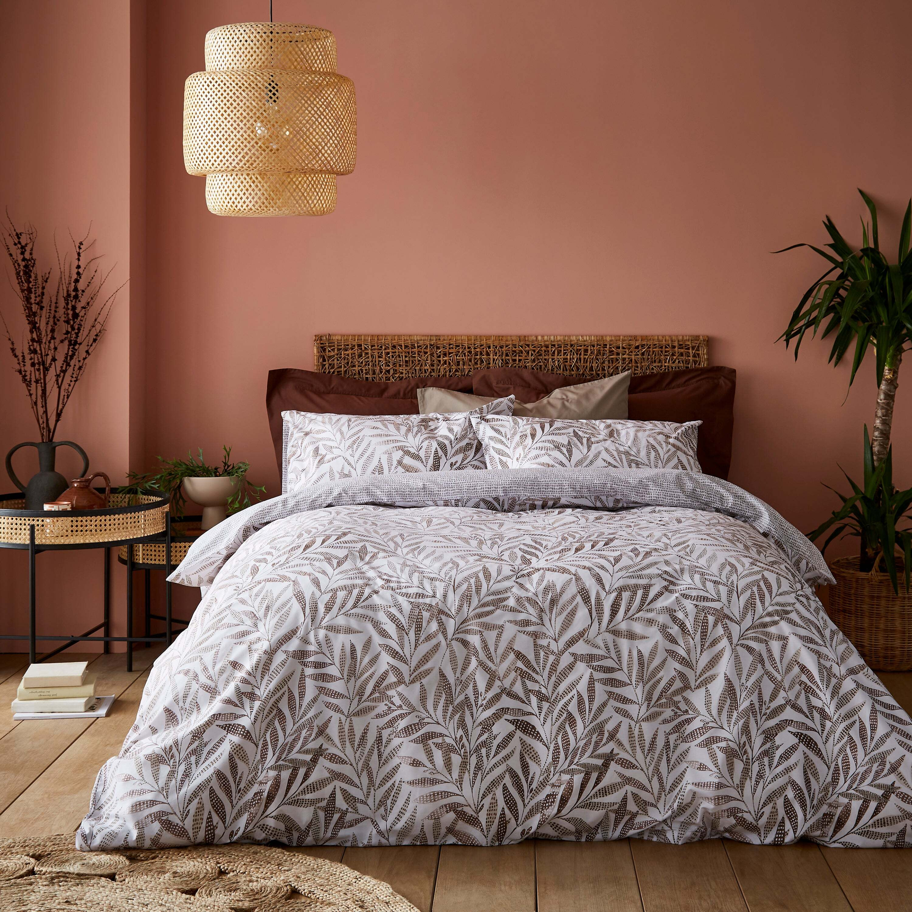 Willow Dottie Natural Duvet Cover and Pillowcase Set Natural Brown by ...