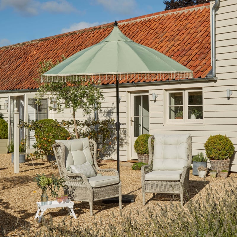 2.7m Recycled Polyester Sage Green Carousel Parasol Green by Dunelm ...