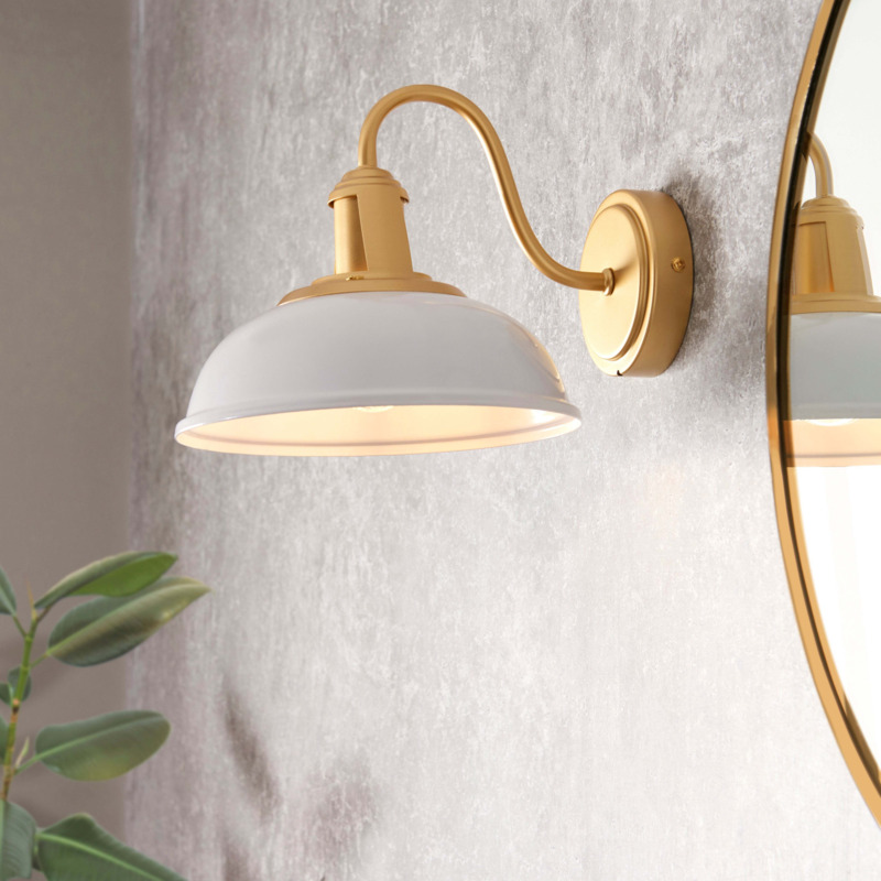 Oraya Bathroom Wall Light White by Dunelm | ufurnish.com