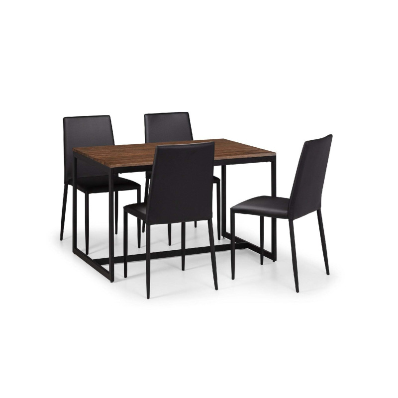 Tribeca Rectangular Dining Table with 4 Jazz Chairs, Brown Brown by Dunelm | ufurnish.com