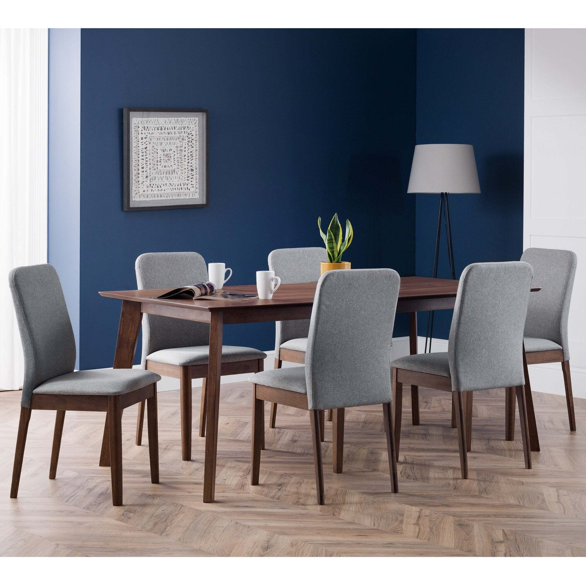 Berkeley 6 Seater Rectangular Dining Table Brown by Dunelm | ufurnish.com