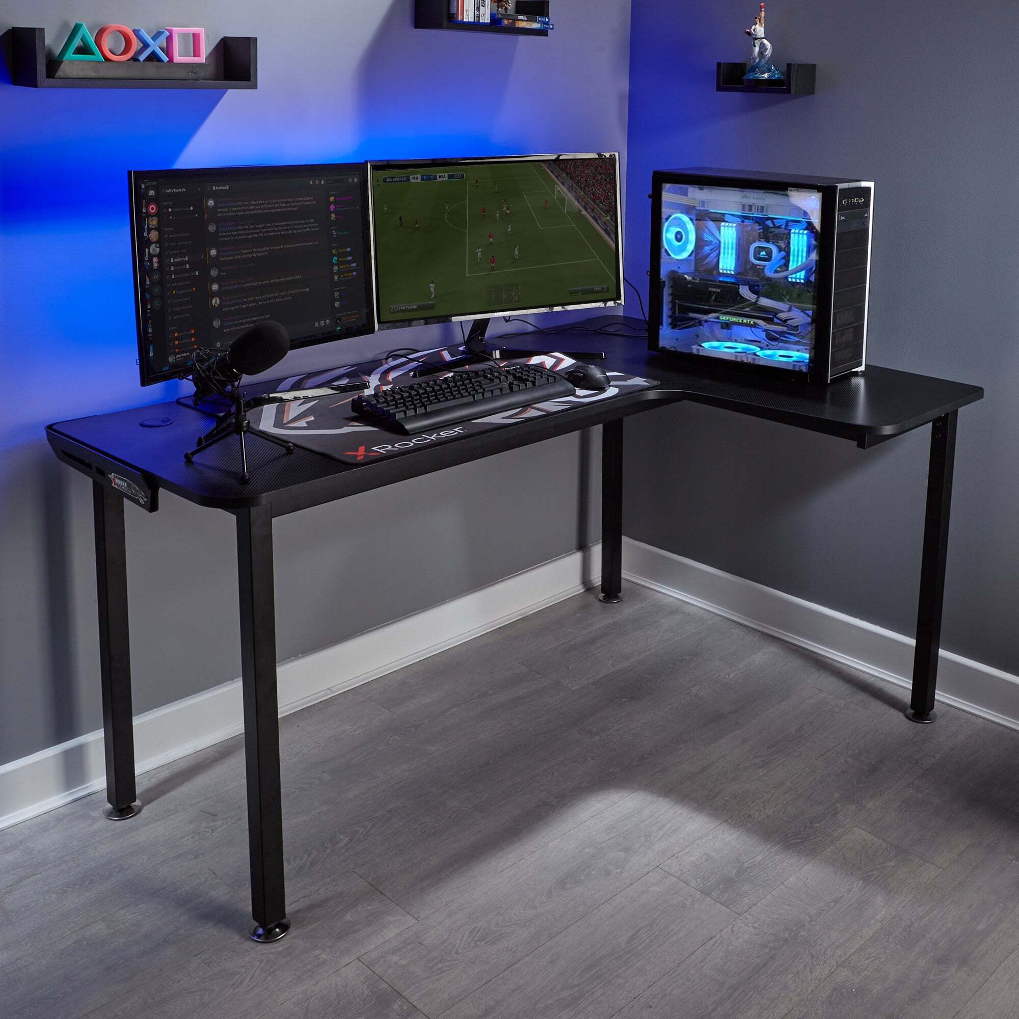 X Rocker Panther XL Esports Corner Right-Hand Gaming Desk Black by ...