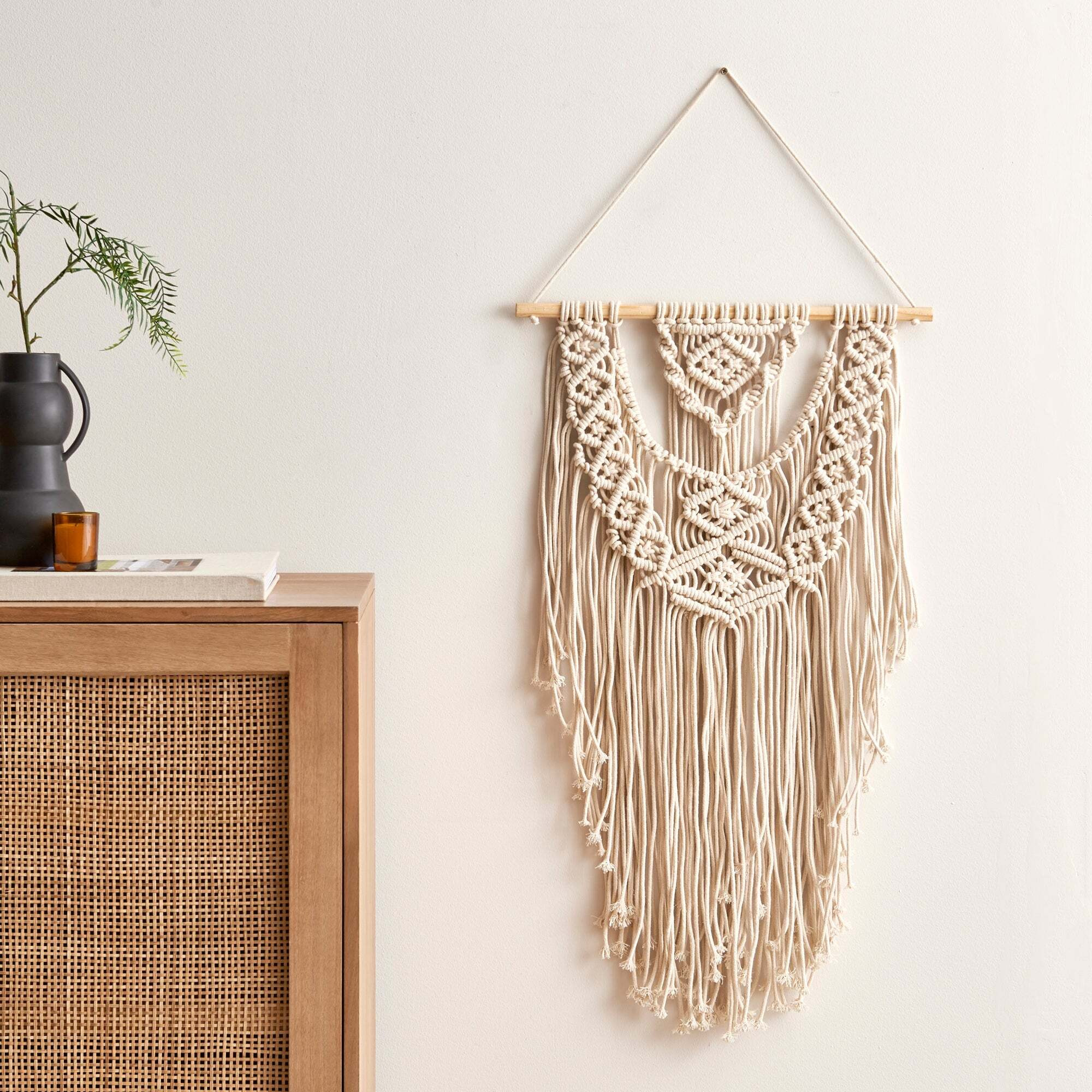 Macrame Wall Hanging Natural by Dunelm | ufurnish.com