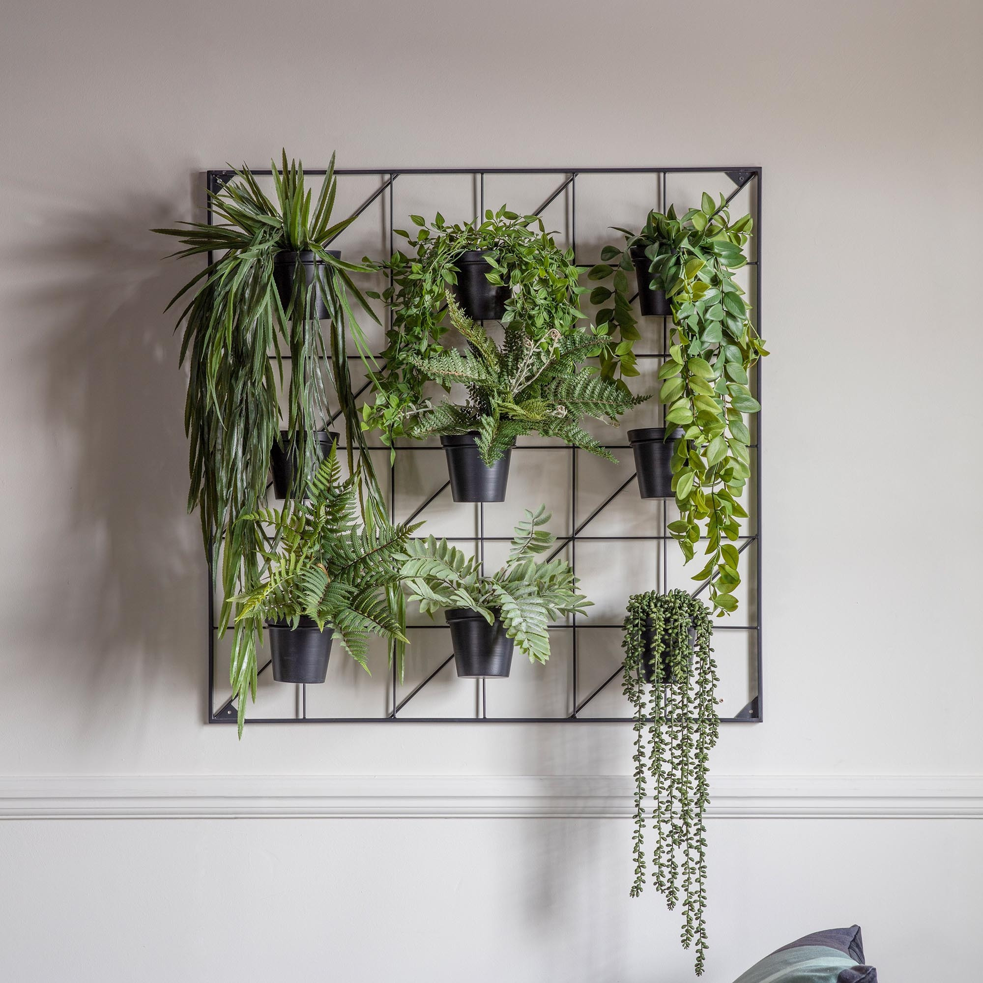 Bari 9 Wall Planters Black by Dunelm | ufurnish.com